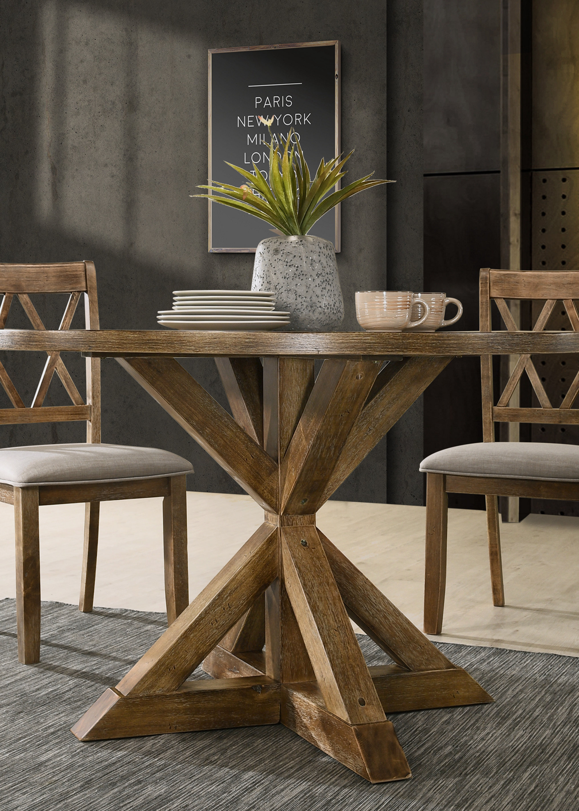 Gracie Oaks Windvale Cross-Buck Base Dining Table - Wayfair Canada