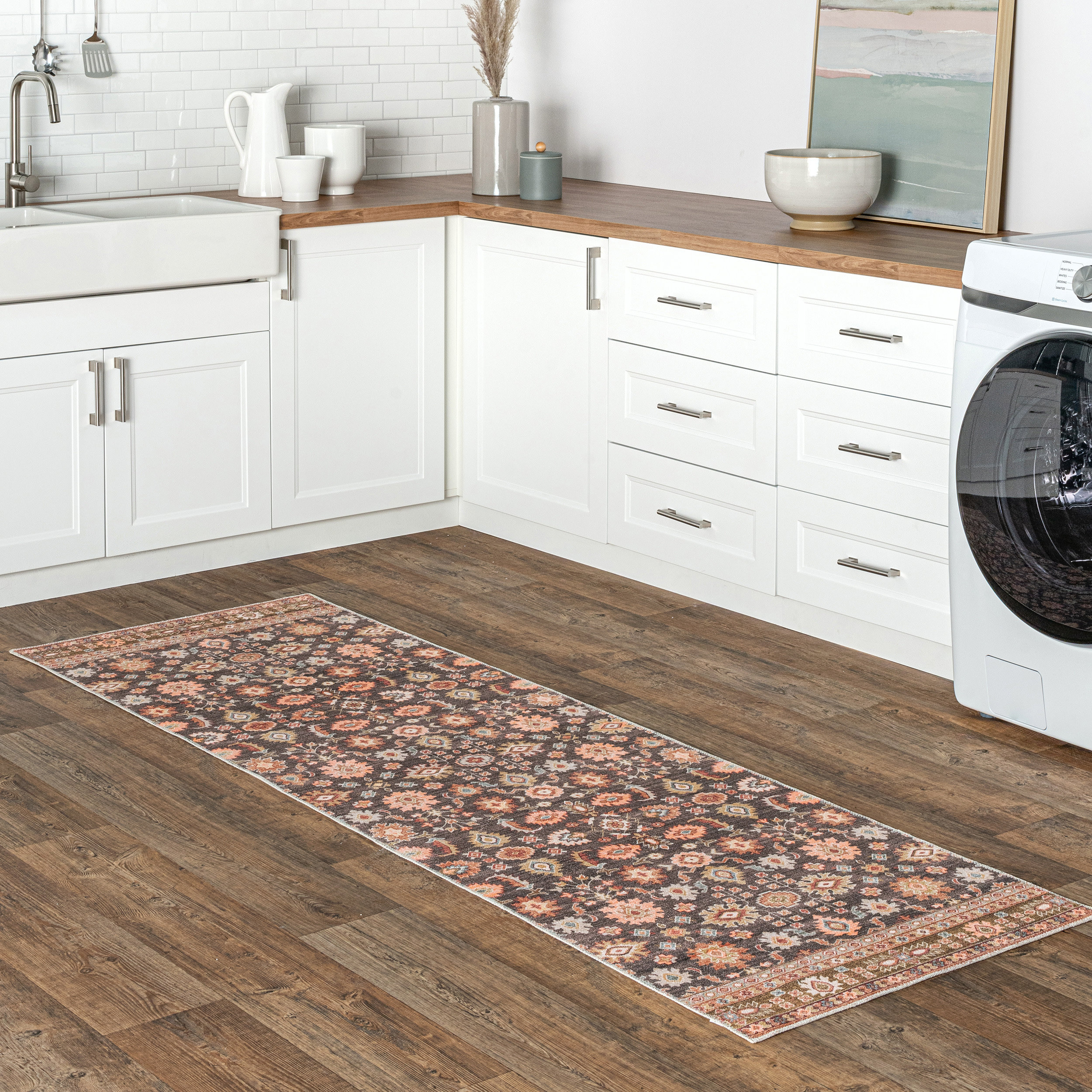 Langley Street® Cathie Medallion Machine Washable Runner Rug for Living ...