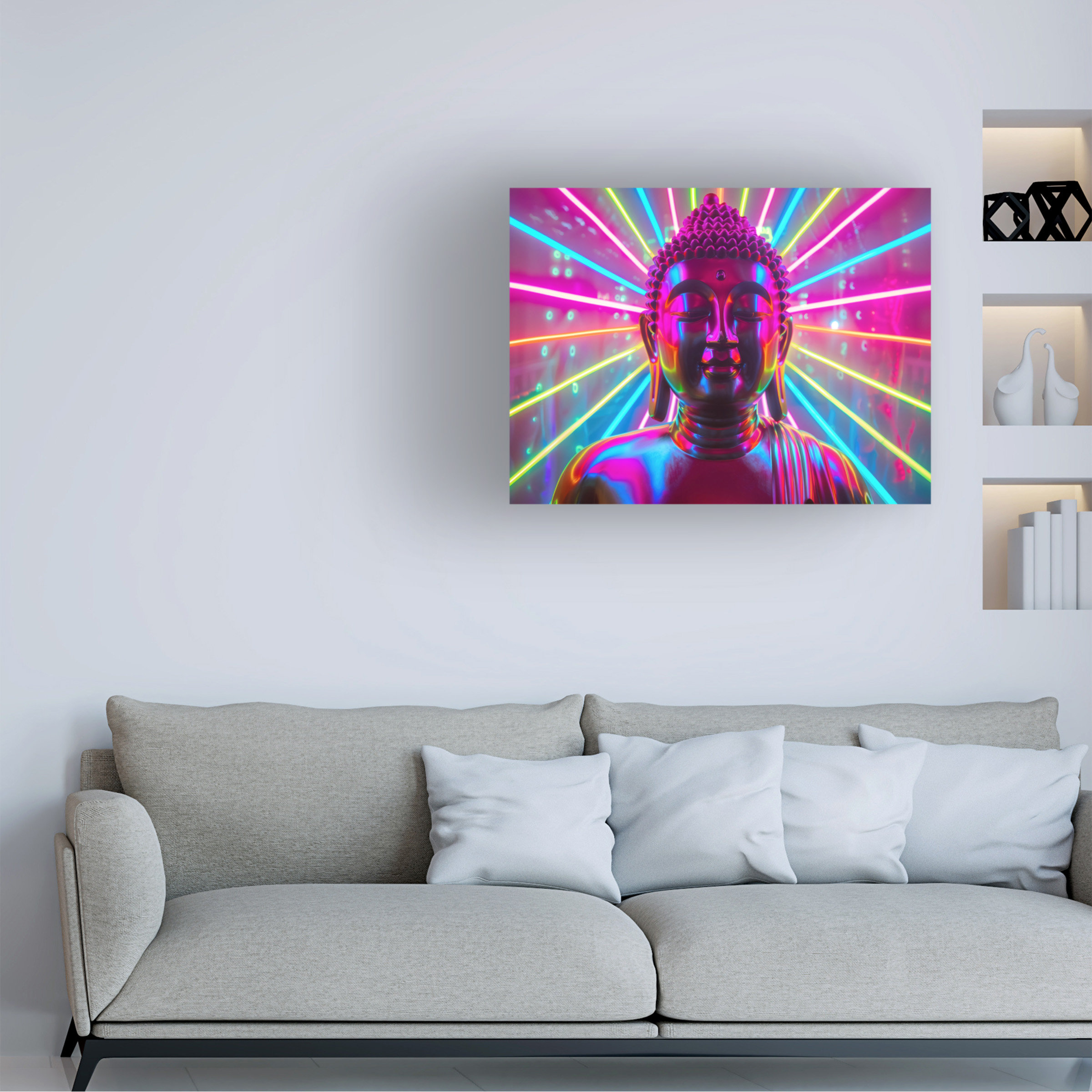 Ebern Designs Ray Heere Colorful Buddha 5 Canvas Art | Wayfair