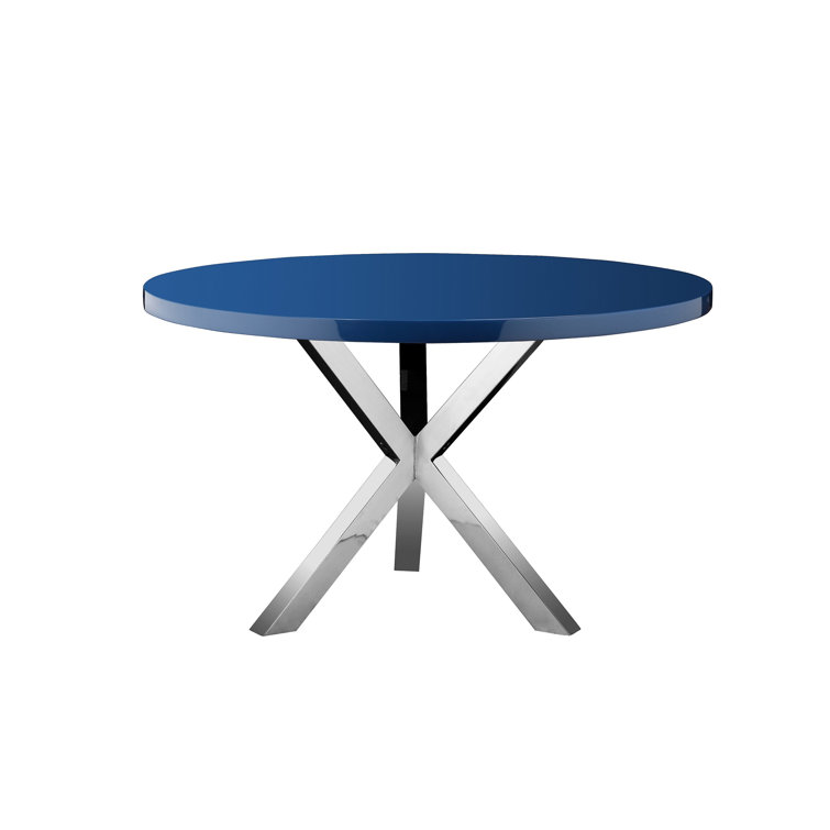 Benjara Round Metal Base Dining Table | Wayfair