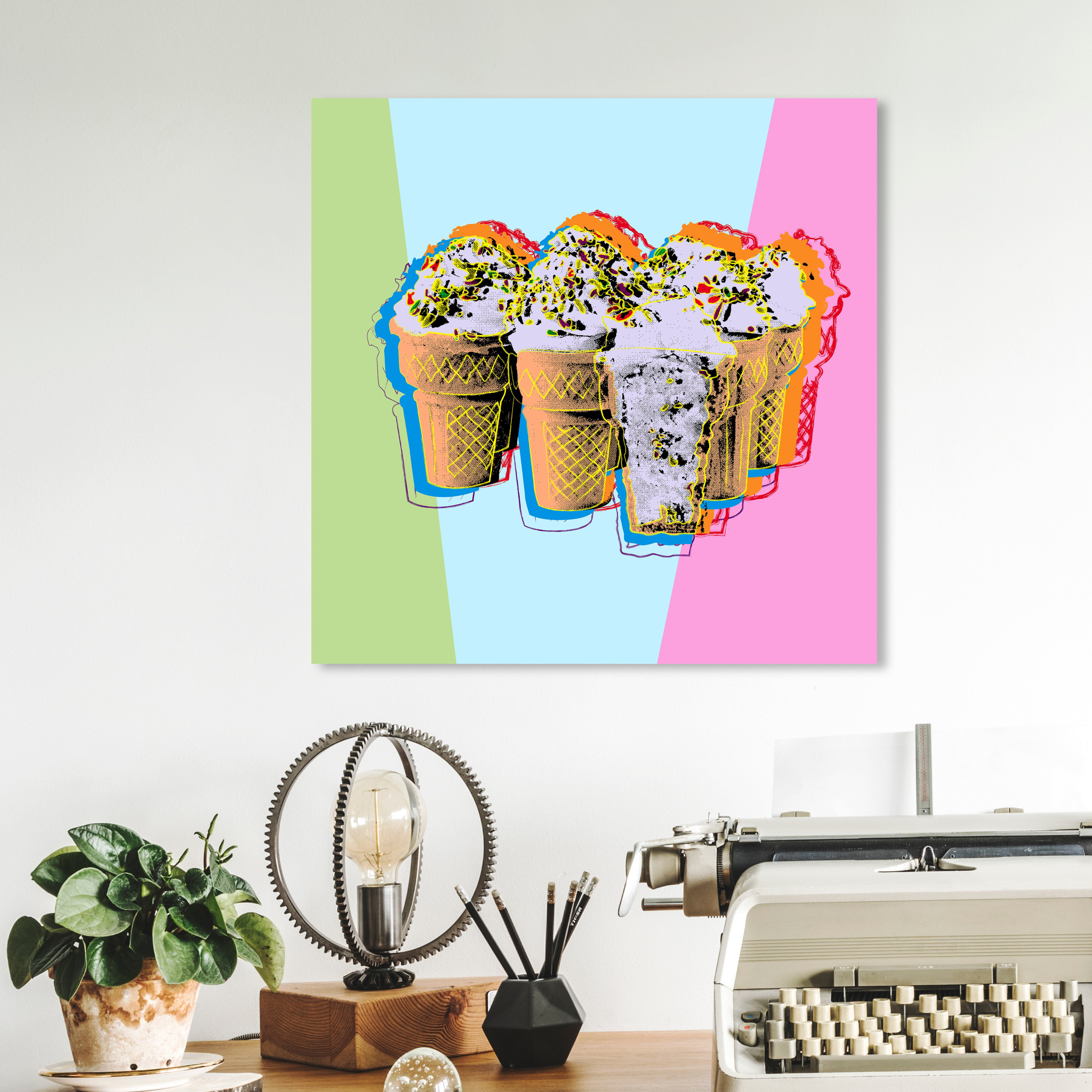 Oliver Gal Food And Cuisine 'Pastel Ice Cream Square' Ice Cream And ...