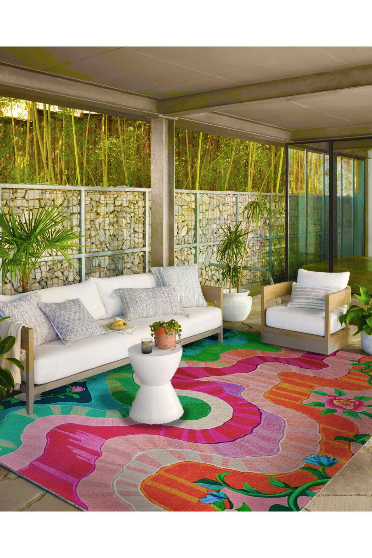 Hokku Designs Paris Collection Multicolor Wavy Details and Floral ...