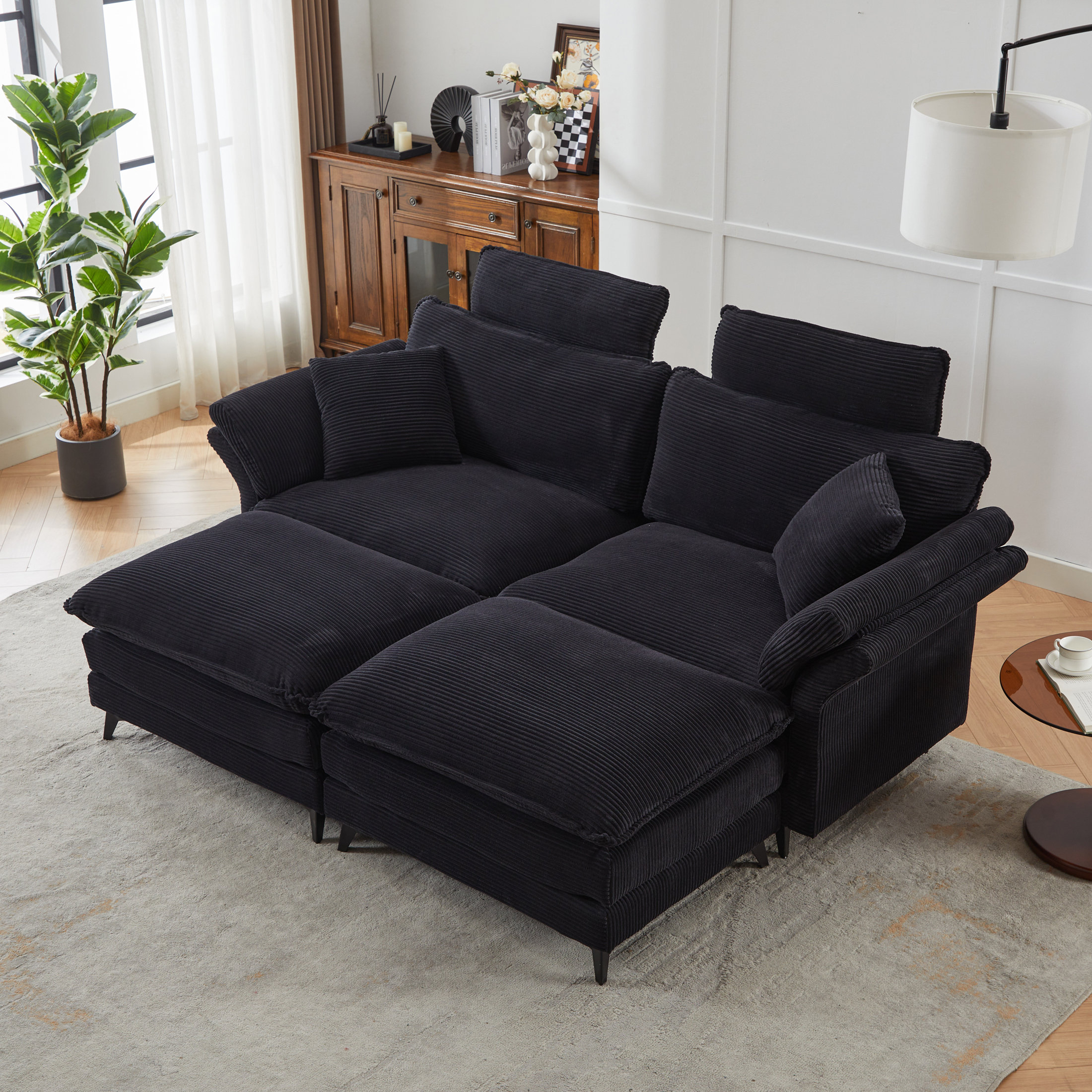 Wade Logan® Chikaima Deep Seat Sectional Sofa | Wayfair