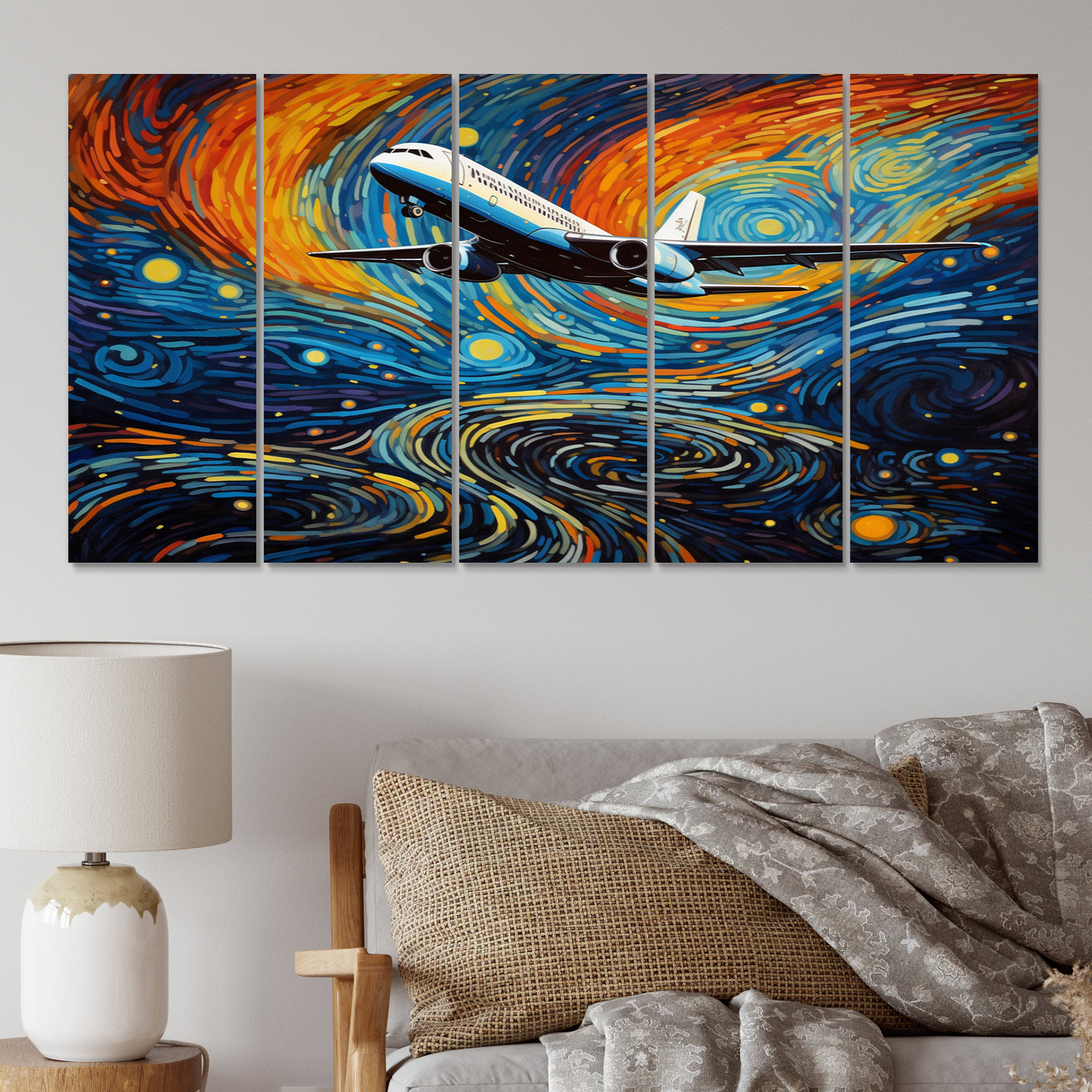 Winston Porter Plane In Cosmic Sojourn - Transportation Wall Art Print ...