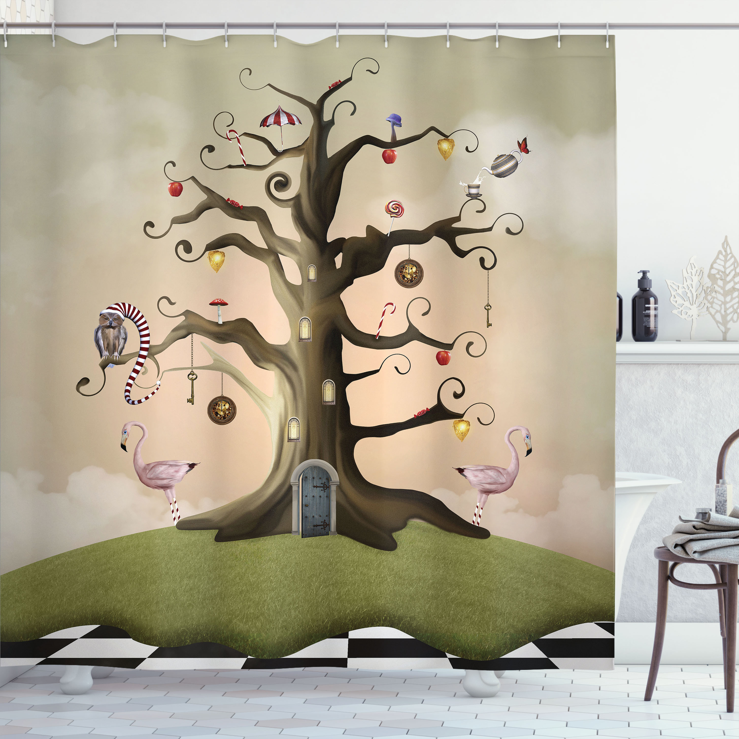Dakota Fields Tree Shower Curtain Ornamented Leafless Bole | Wayfair