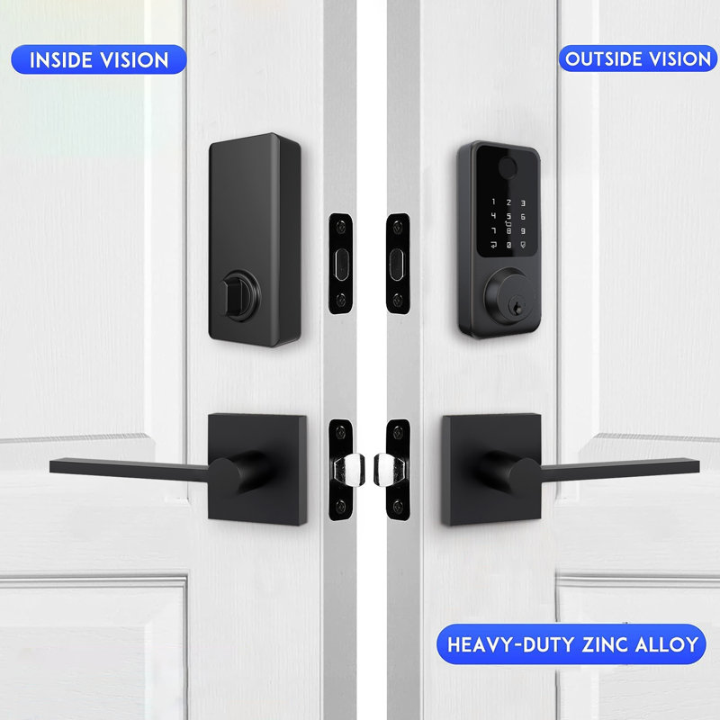 Secusly Fingerprint Smart Door Lock With Lever Handle & Reviews | Wayfair
