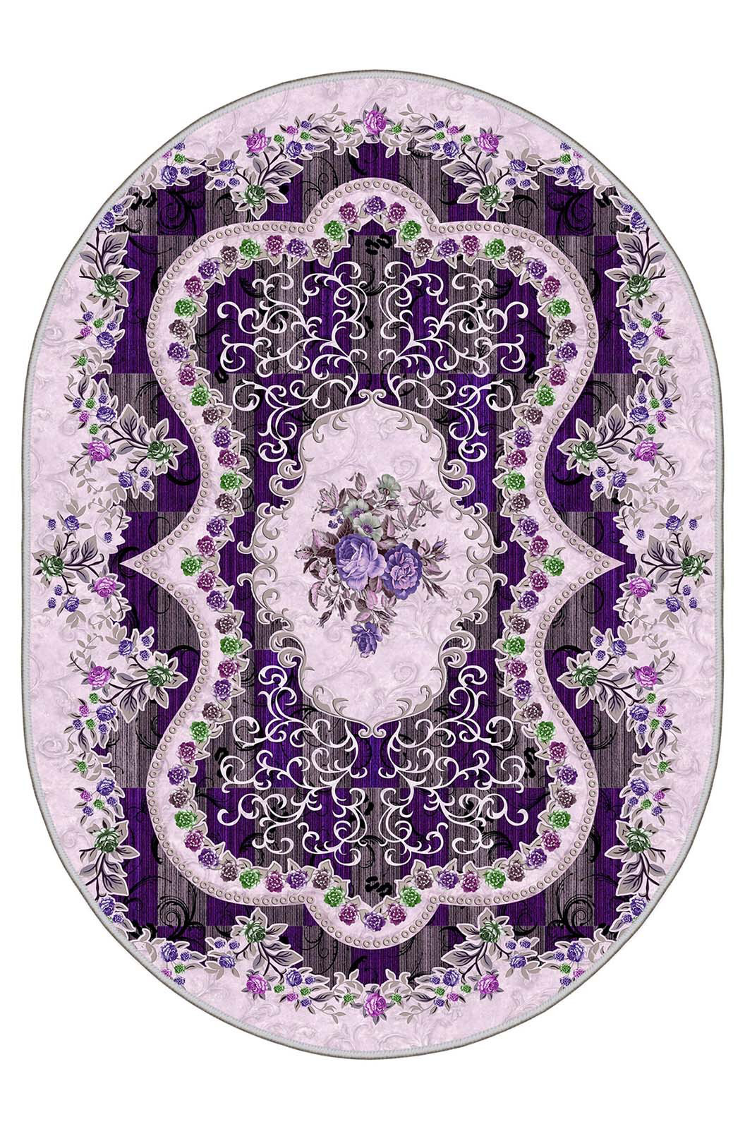 East Urban Home Oval Agnon Floral Machine Made Flatweave Polyester Area ...