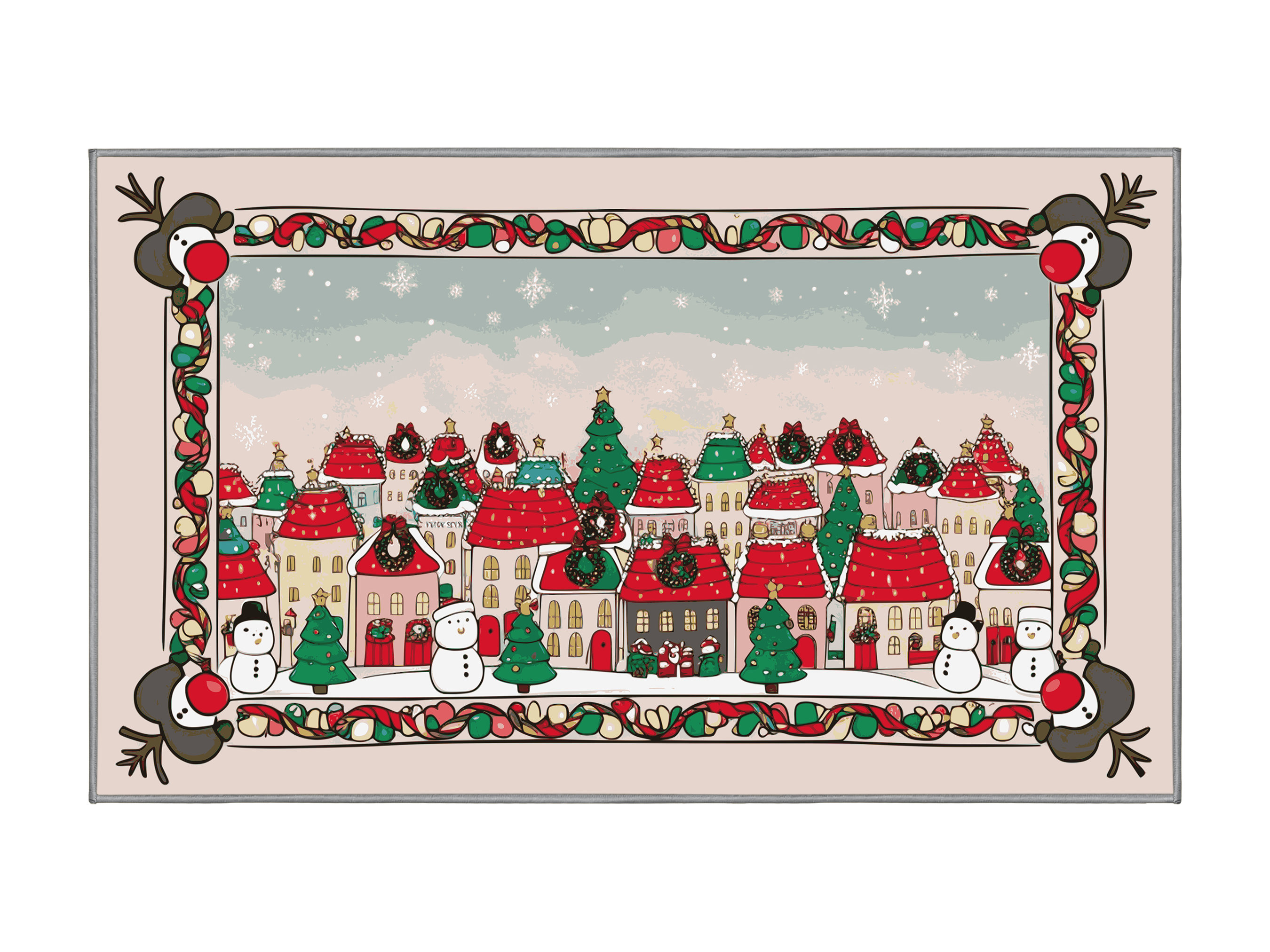 The Holiday Aisle® Washable Christmas Winter Holiday Rug | Wayfair