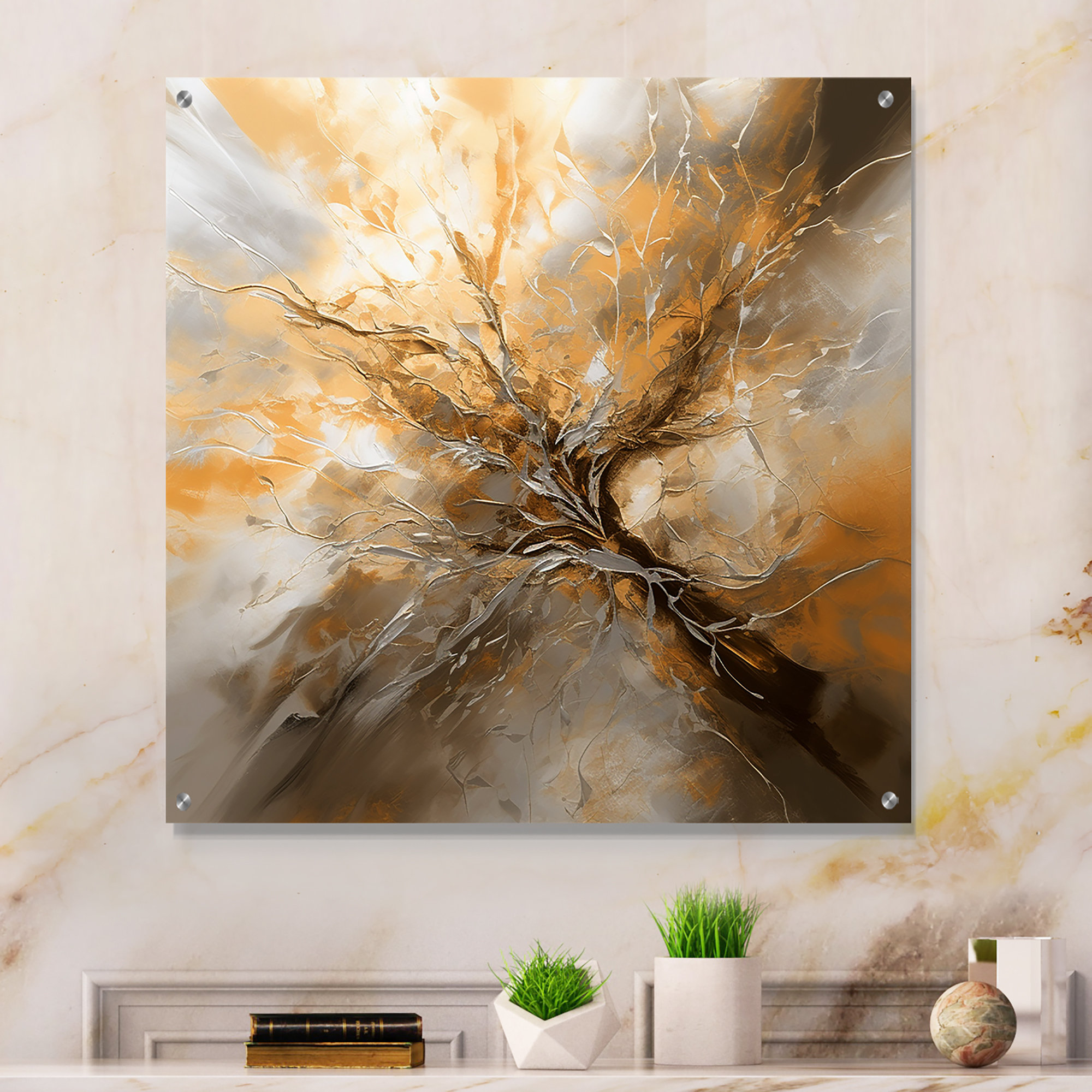 Wrought Studio™ Kynden - Gold and Silver Chromatic Essence I Abstract ...