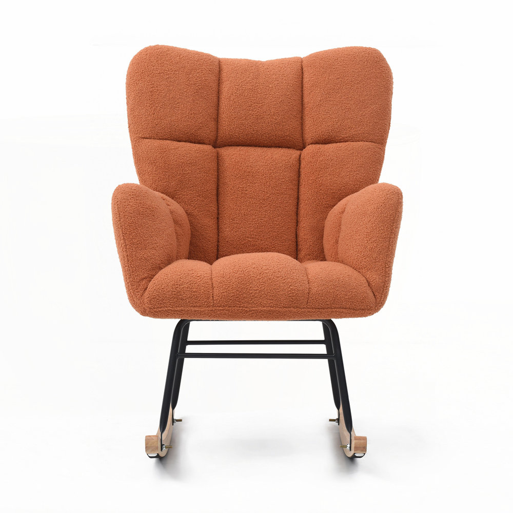 George Oliver Teddy Upholstered Rocking Chair: Glider Rocker with ...