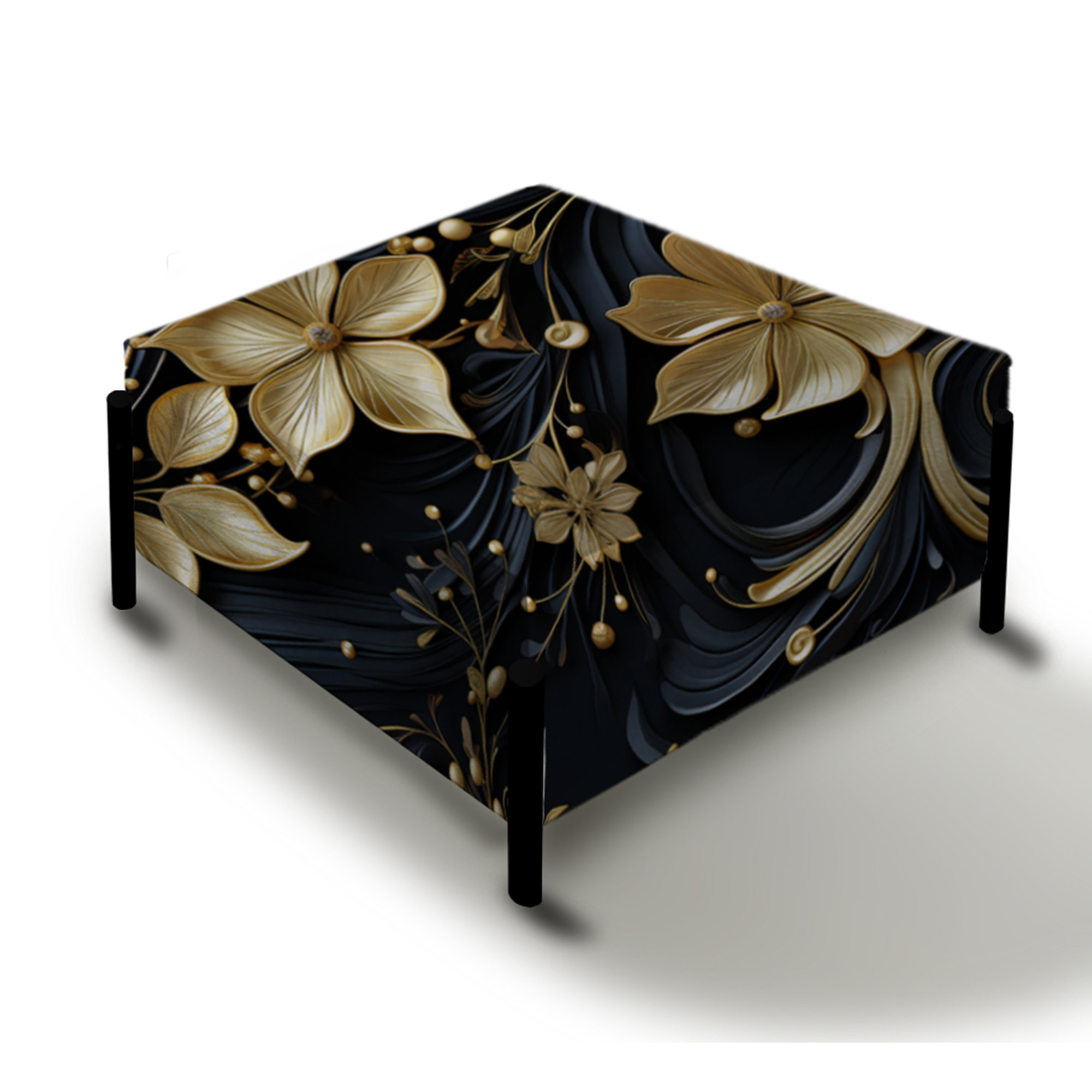 Design Art Paisley Filigree Gold And Black - Paisley Large Square ...