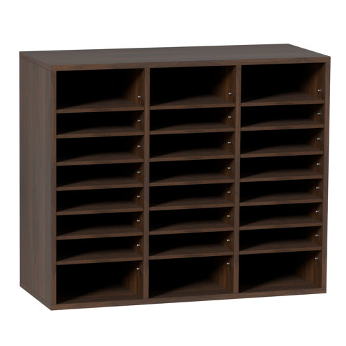 VEVOR 24 Compartments Office Mailbox with Adjustable Shelves, Wood ...