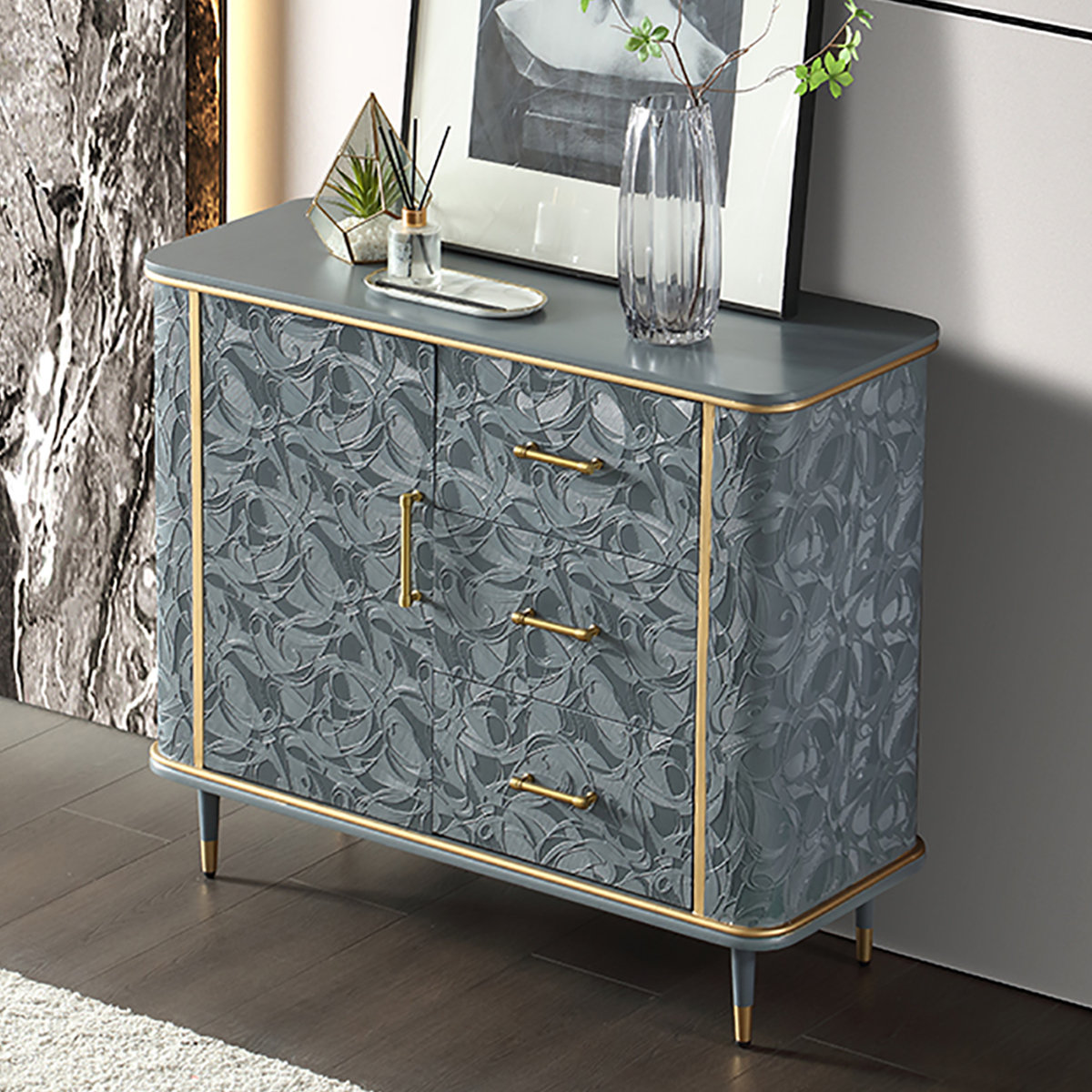 Vivid Space Creation Simple Light Luxury Multi-functional Decor Cabinet ...