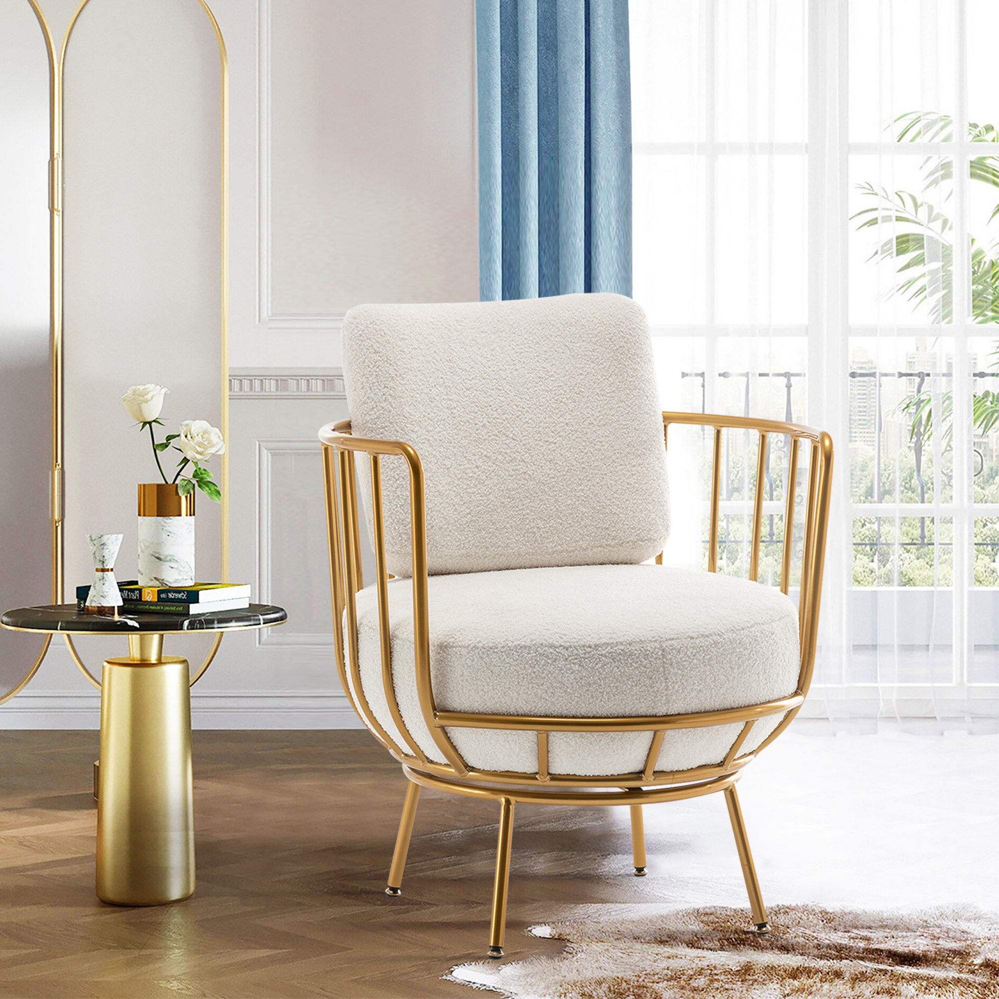 Willa Arlo™ Interiors Eason 25'' Wide Velvet Swivel Barrel Chair ...