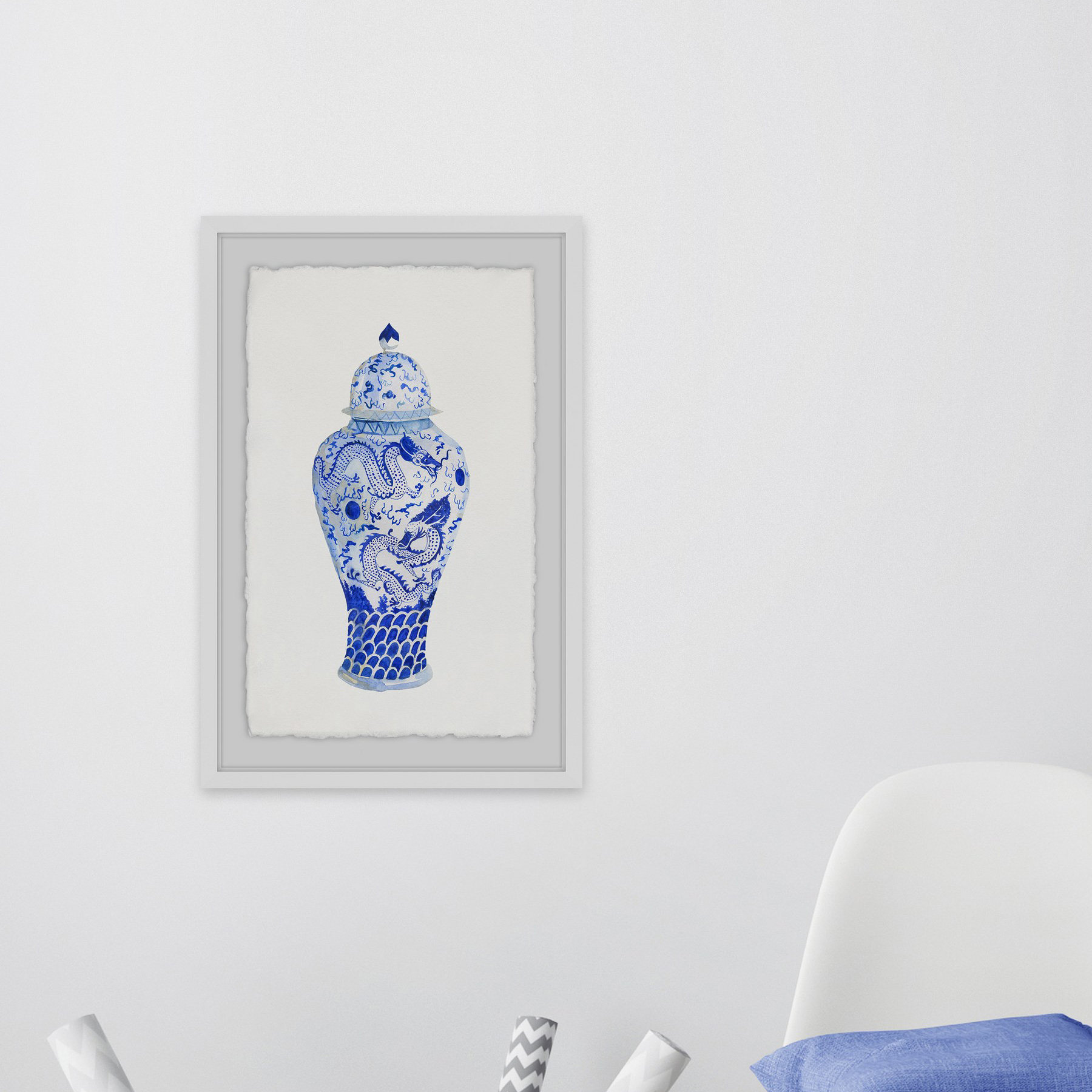 Bloomsbury Market 'Blue Vase' Framed Print | Wayfair