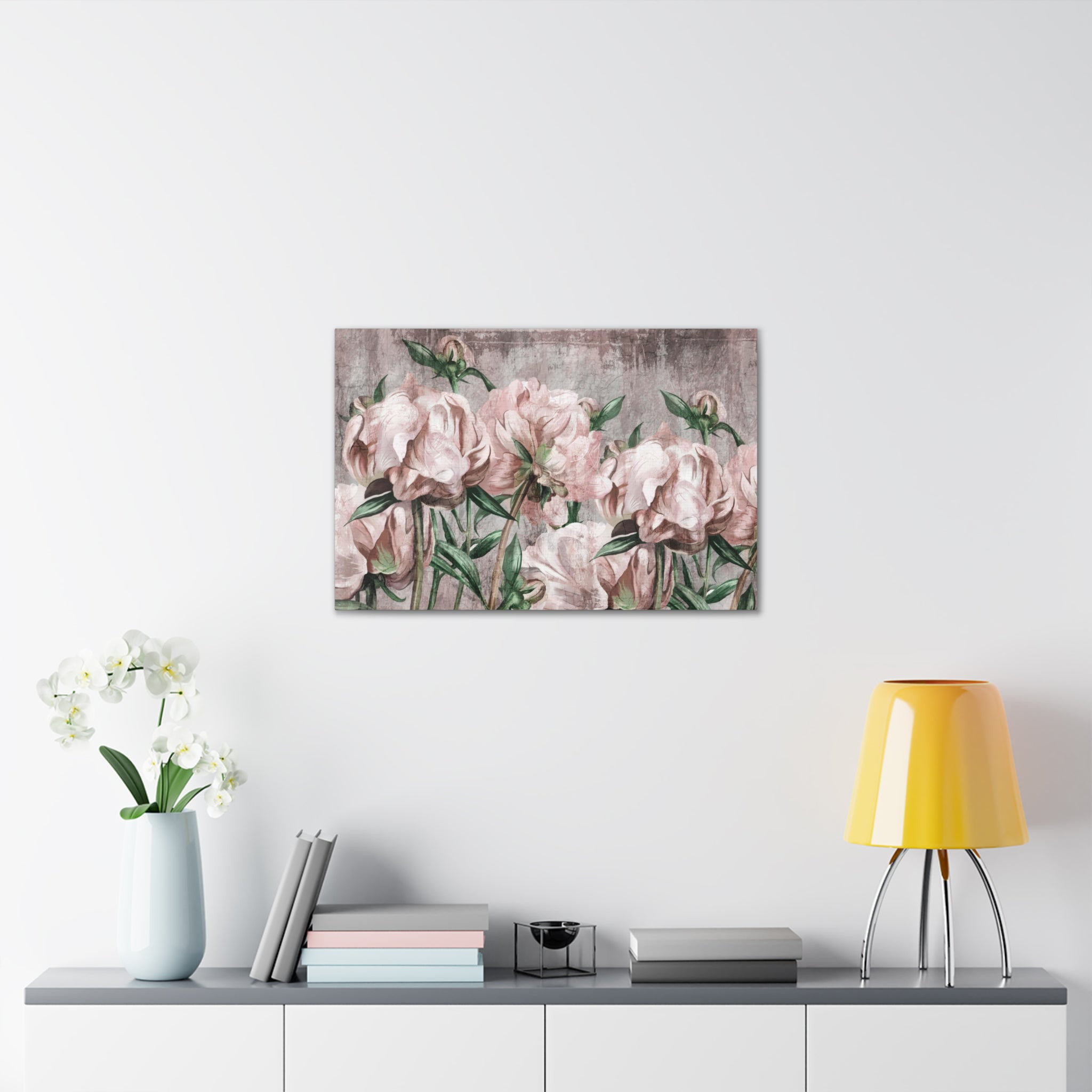 Winston Porter Large Art Peony Painted Flower Canvas Wall Art | Wayfair