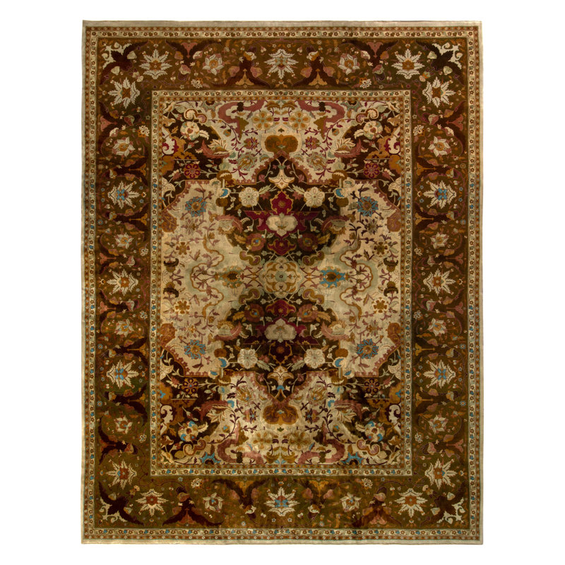 Rug & Kilim Antique Shahrestan Rug In Beige Brown All Over Floral ...