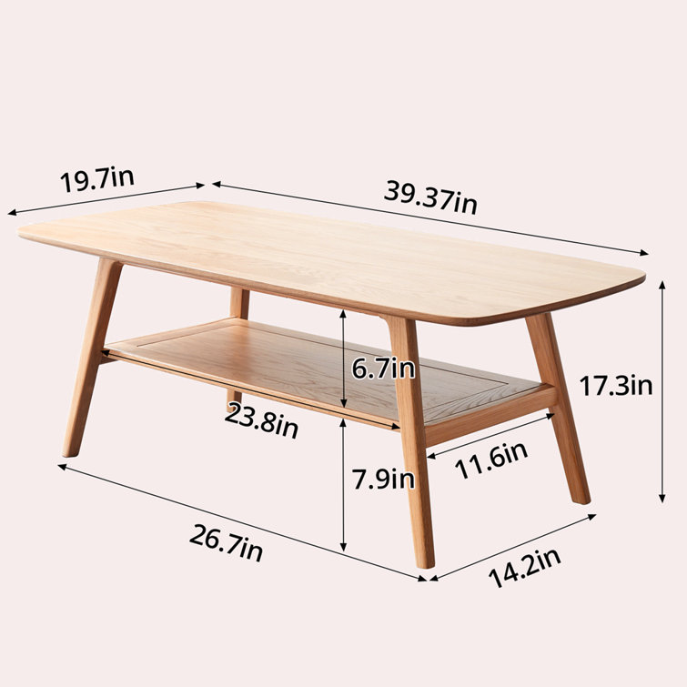 Corrigan Studio® High End Solid Wood Coffee Table with Storage ...