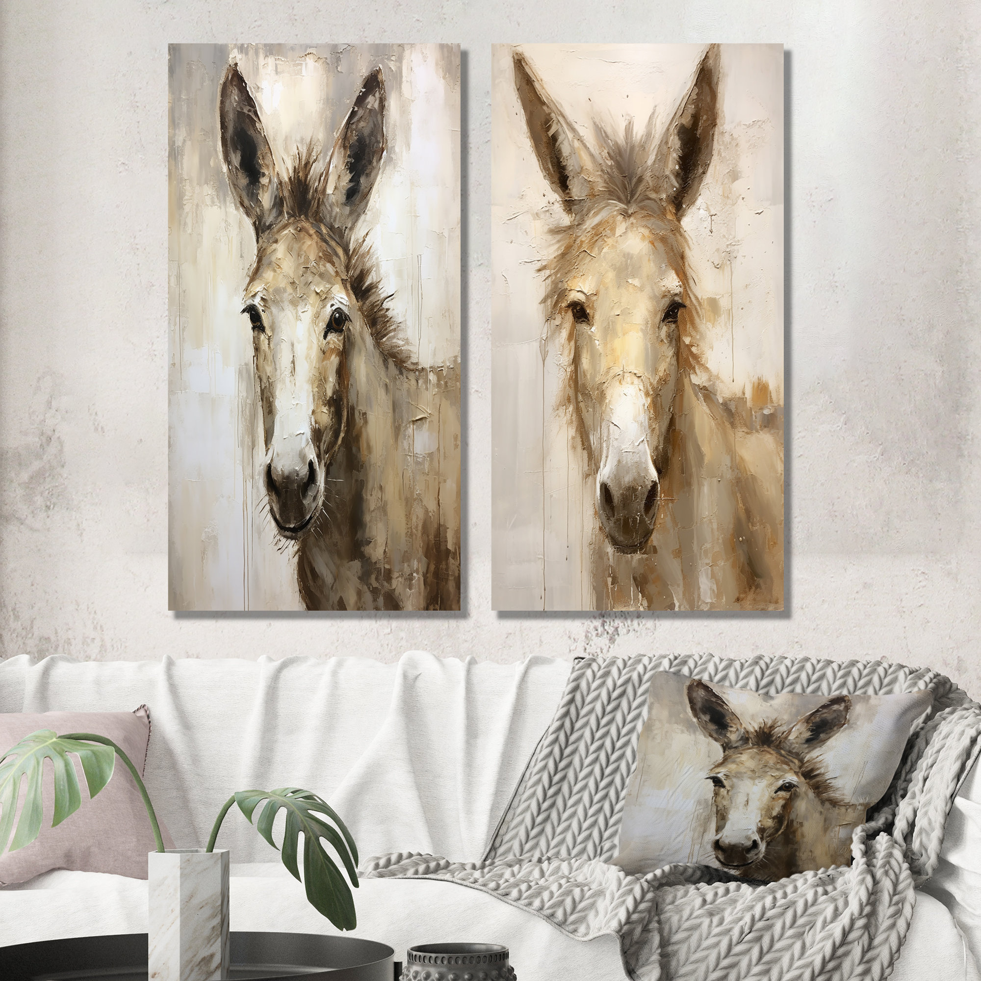 August Grove® Sophisticated Donkey Portrait - Donkey Wall Art Living ...