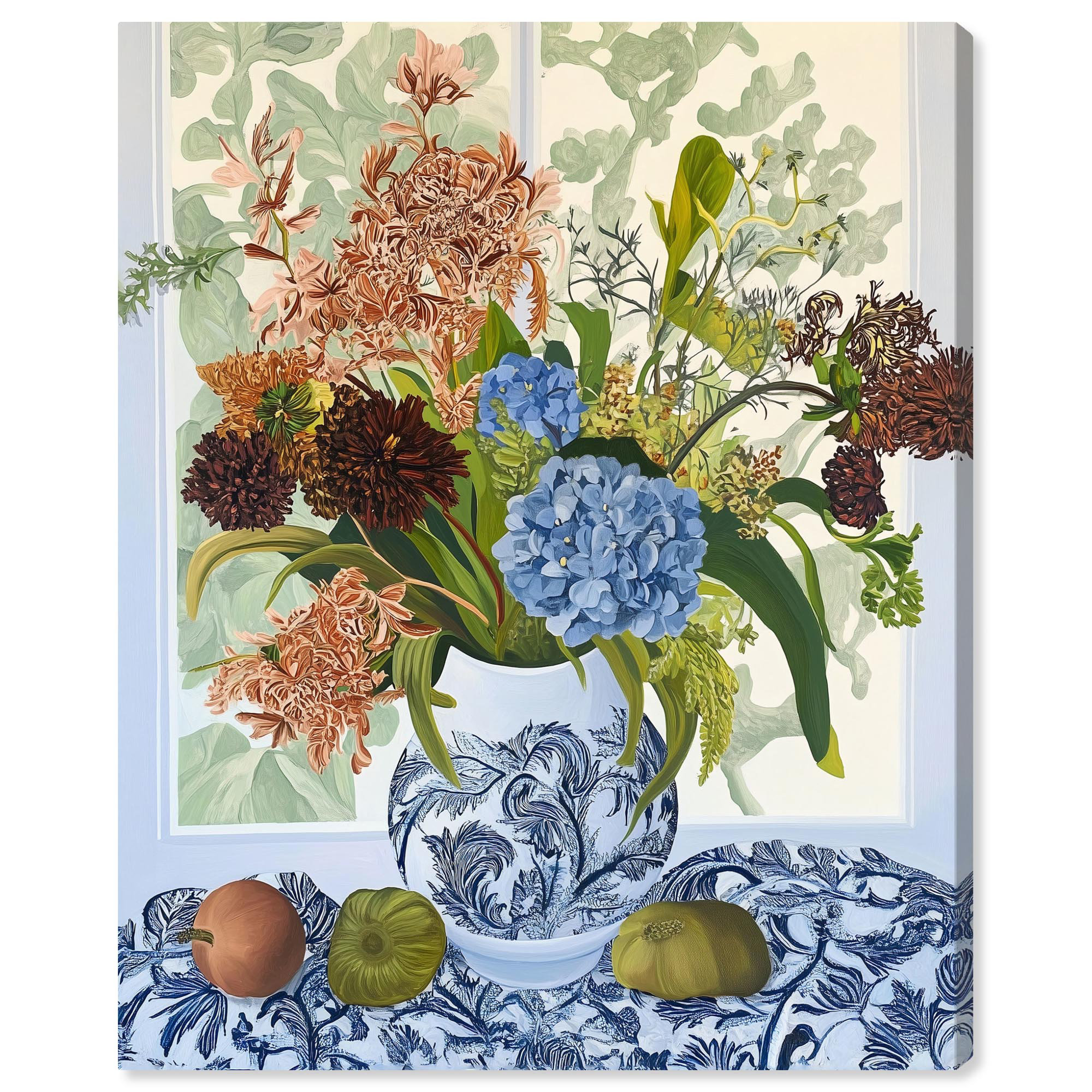 Art Remedy Blue Vase Bounty Canvas Modern Farmhouse by Art Remedy | Wayfair
