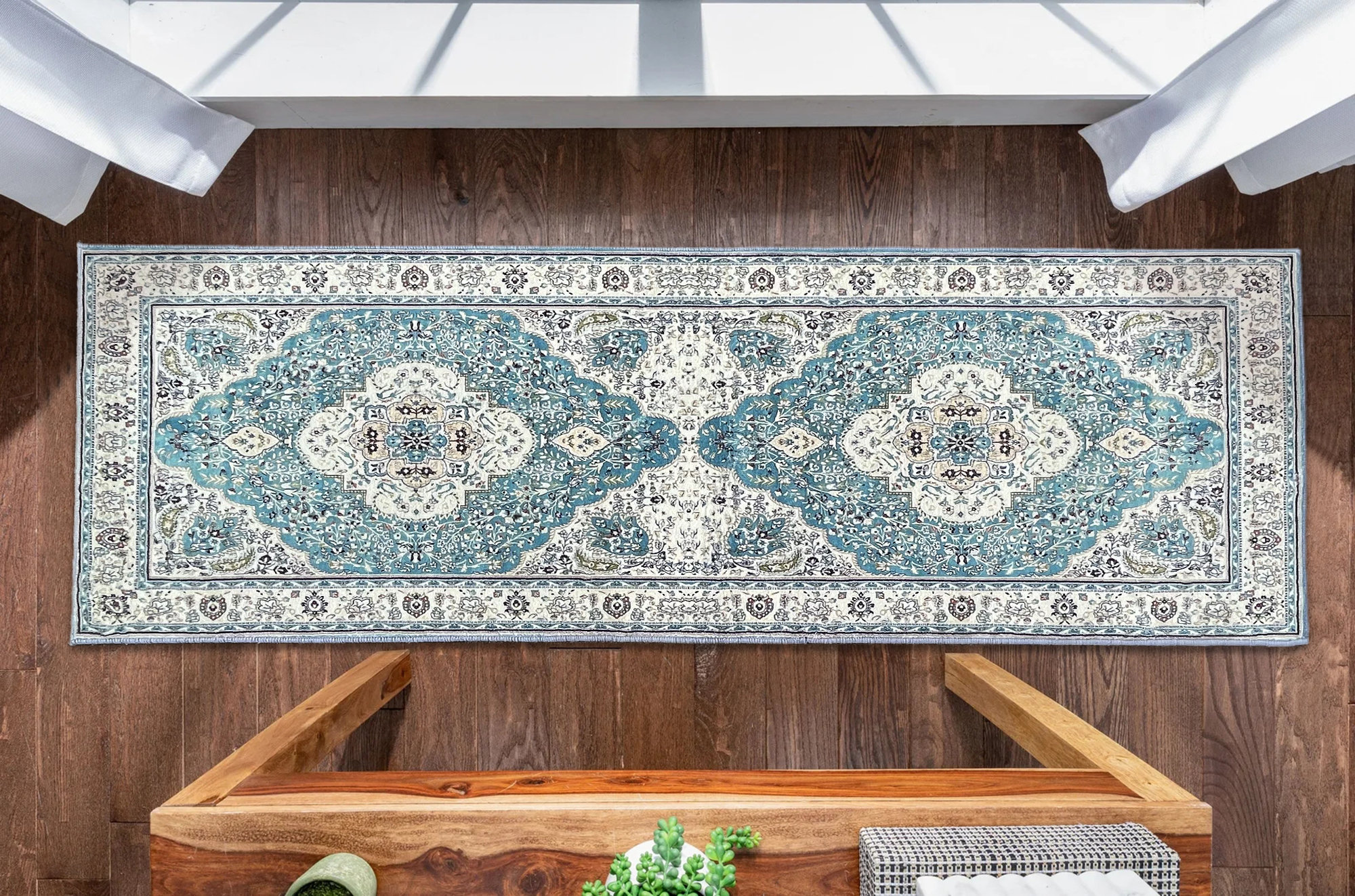 Charlton Home® Runner Binaca Floral Machine Woven Microfiber Area Rug ...