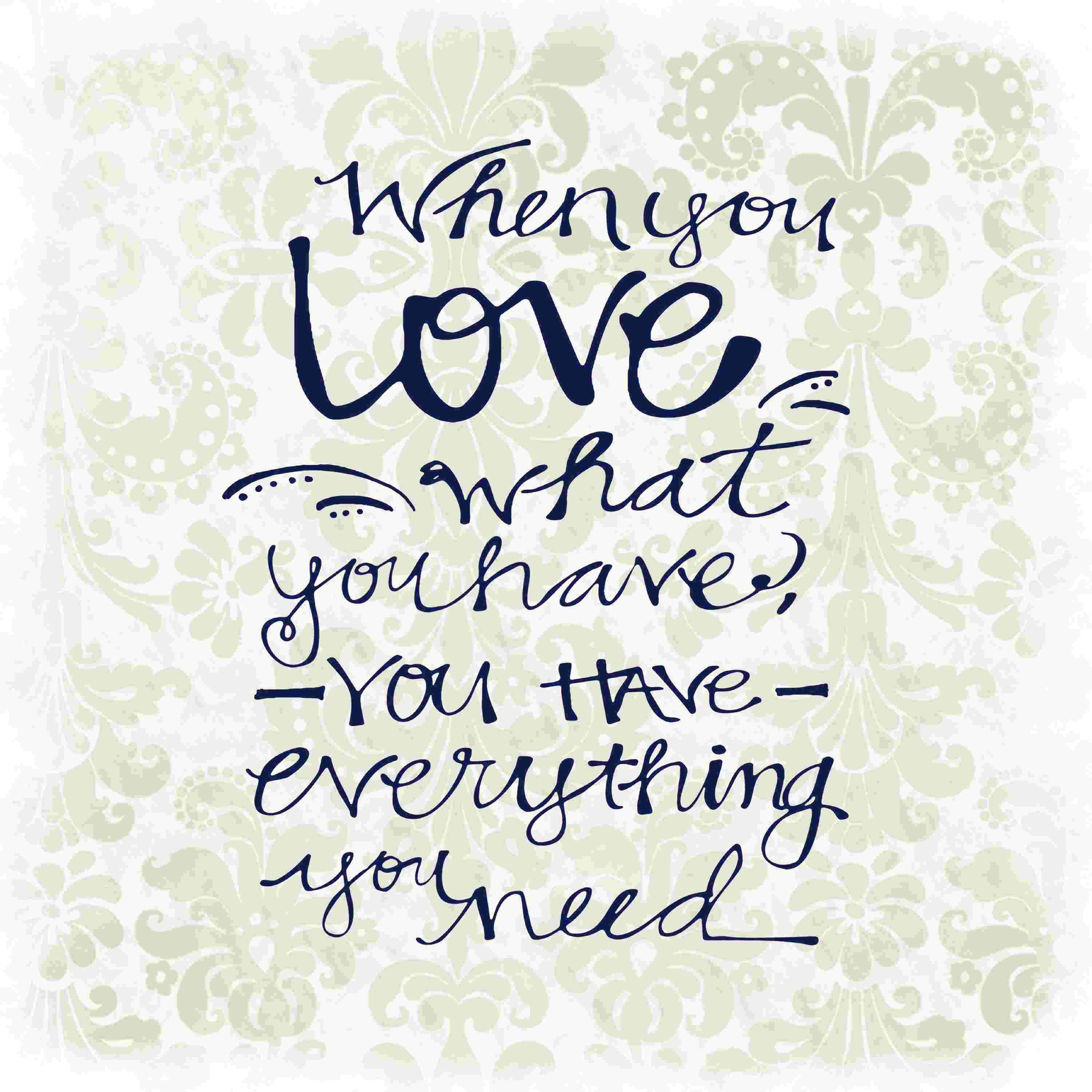 Trinx Love What You Have Navy Handwriting | Wayfair