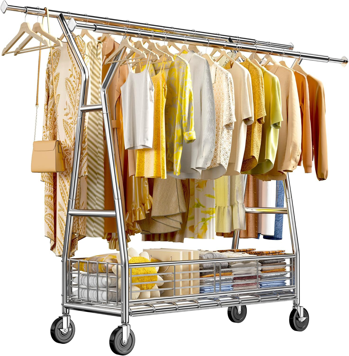 Silodo Heavy Duty Rolling Clothing Rack | Wayfair