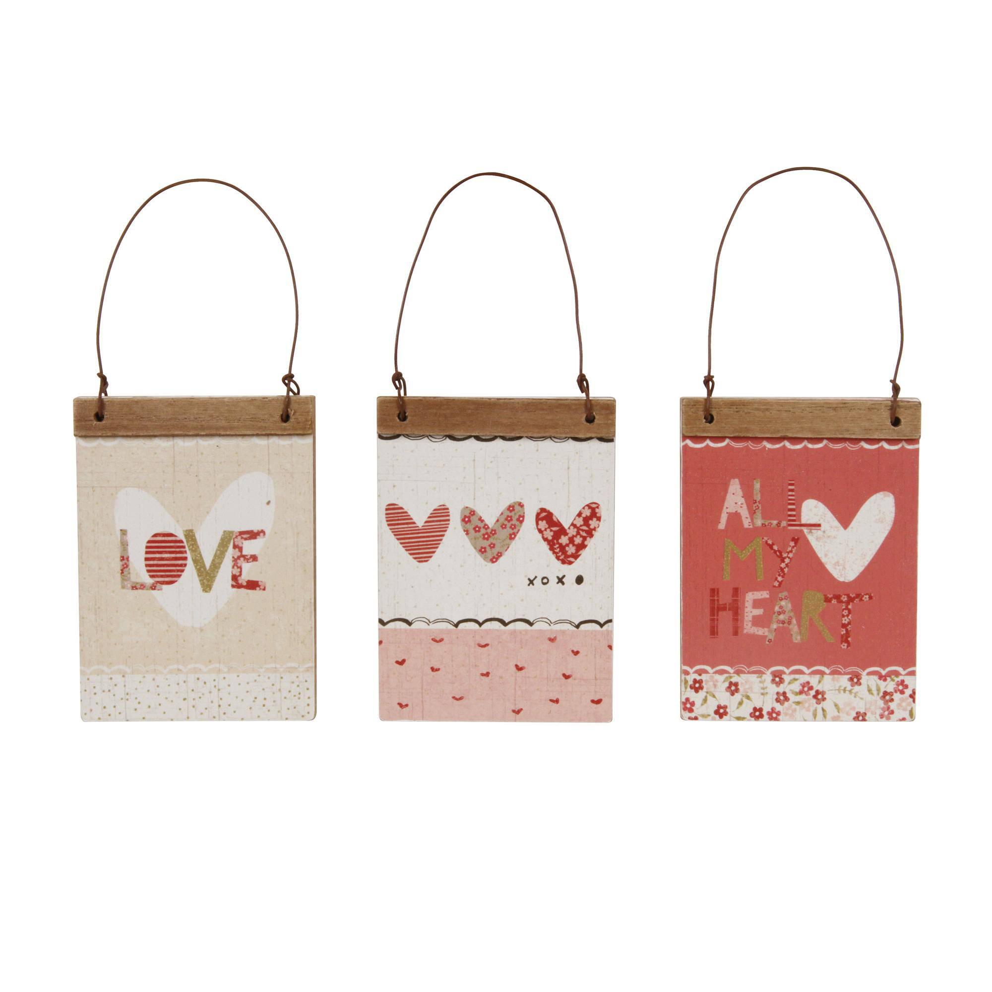 Winston Porter MDF/Metal Signs w/Wire Hanger Set of 3 Home Decorations ...