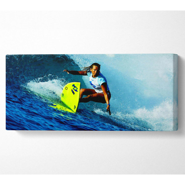 Highland Dunes Surfer Number One Female - Wrapped Canvas Panoramic Art ...