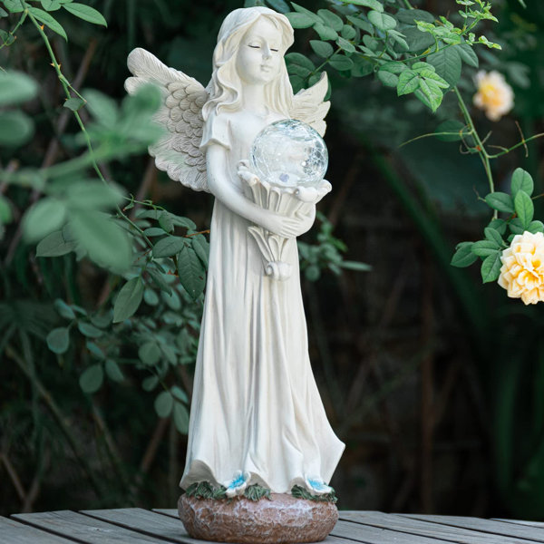 Trinx Garden Angel Statue, Solar Energy Garden Statue, Lawn Decoration ...