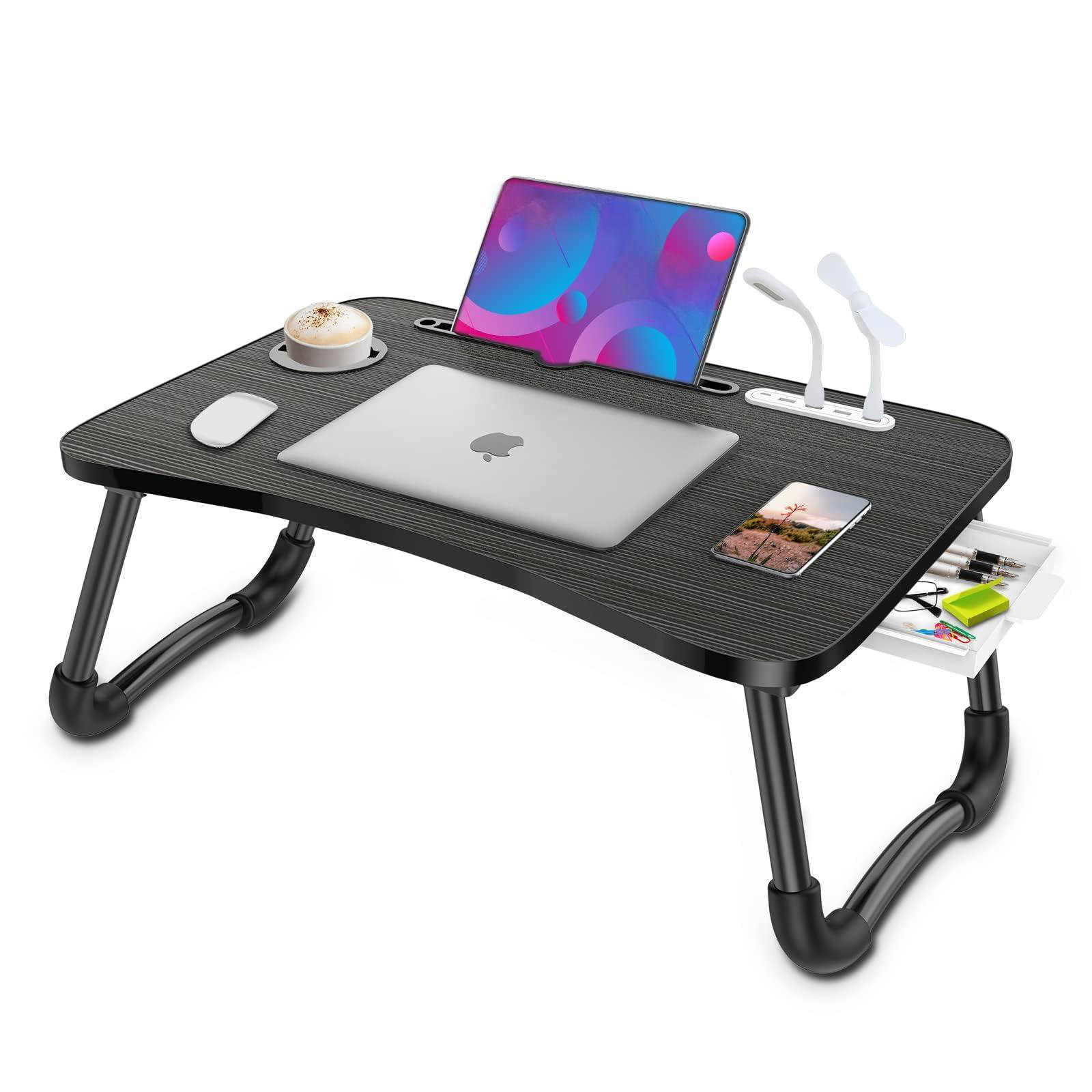 Inbox Zero Laptop Lap Desk, Foldable Laptop Table Tray With 4 USB Ports ...