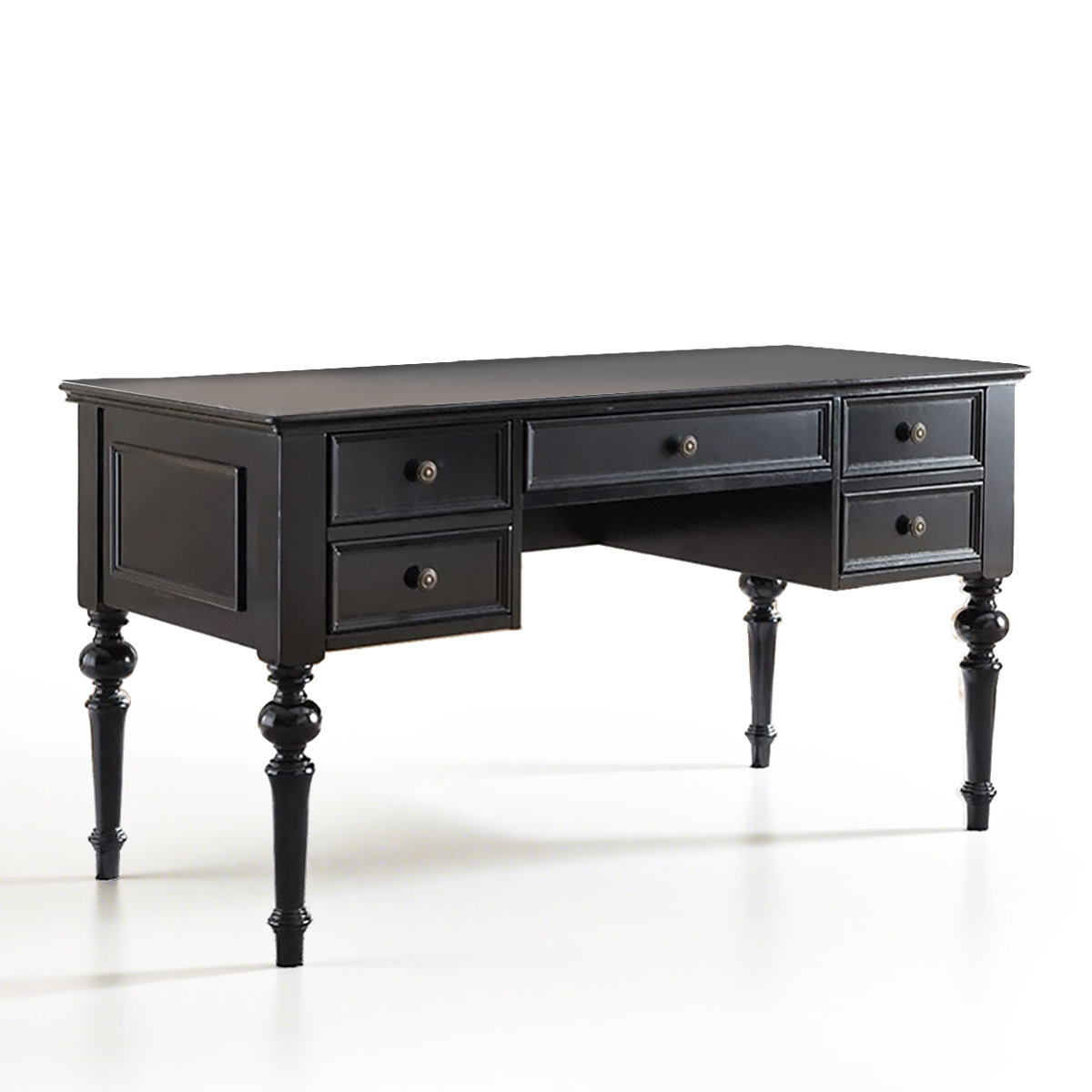 COMDOY American-style country solid wood office desk with five drawers ...