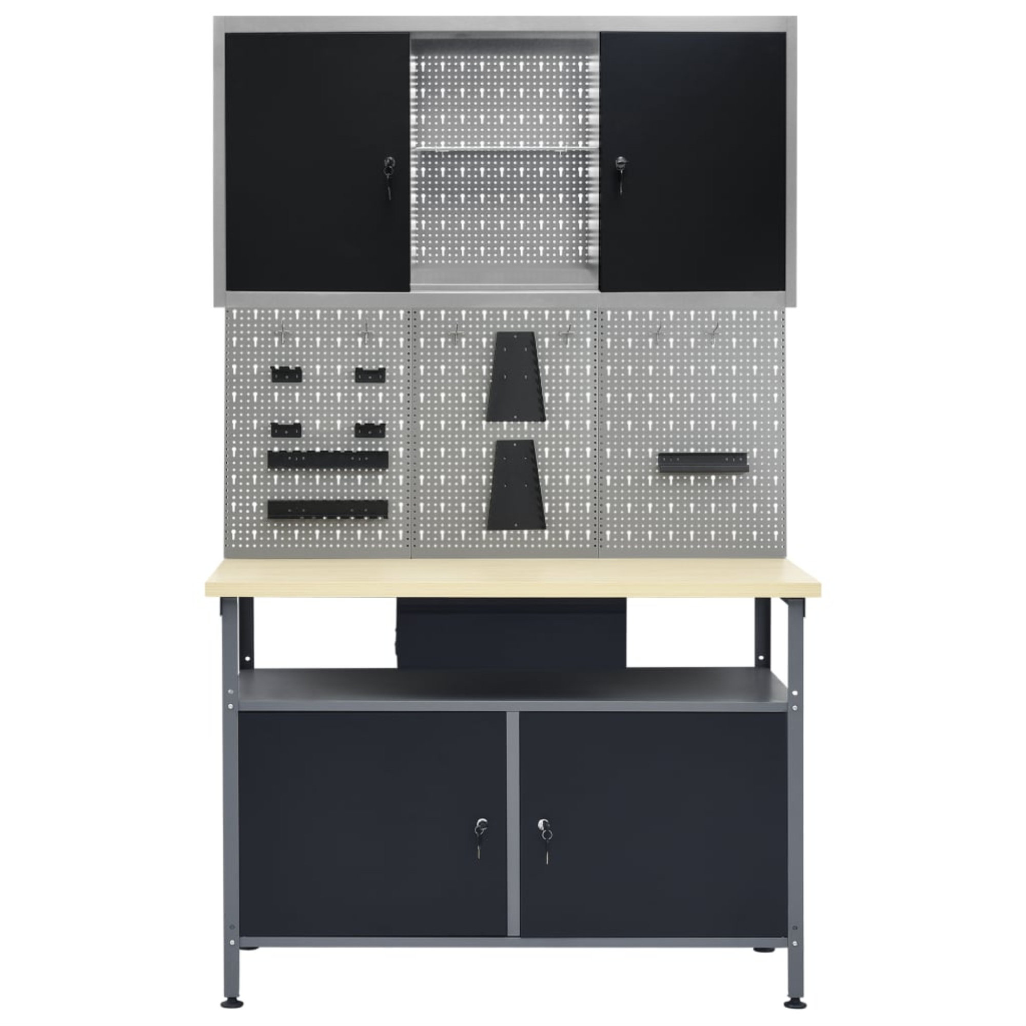 WFX Utility™ Workbench with Three Wall Panels and One Cabinet | Wayfair