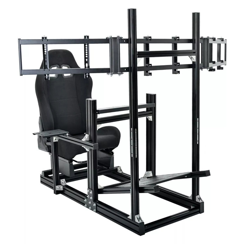 Anman F1 Racing Simulator Cockpit With Seat & Triple Monitor Stand Fit ...