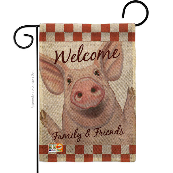 Breeze Decor « welcome-cochon farm animaux », impression sur 2 côtés en ...