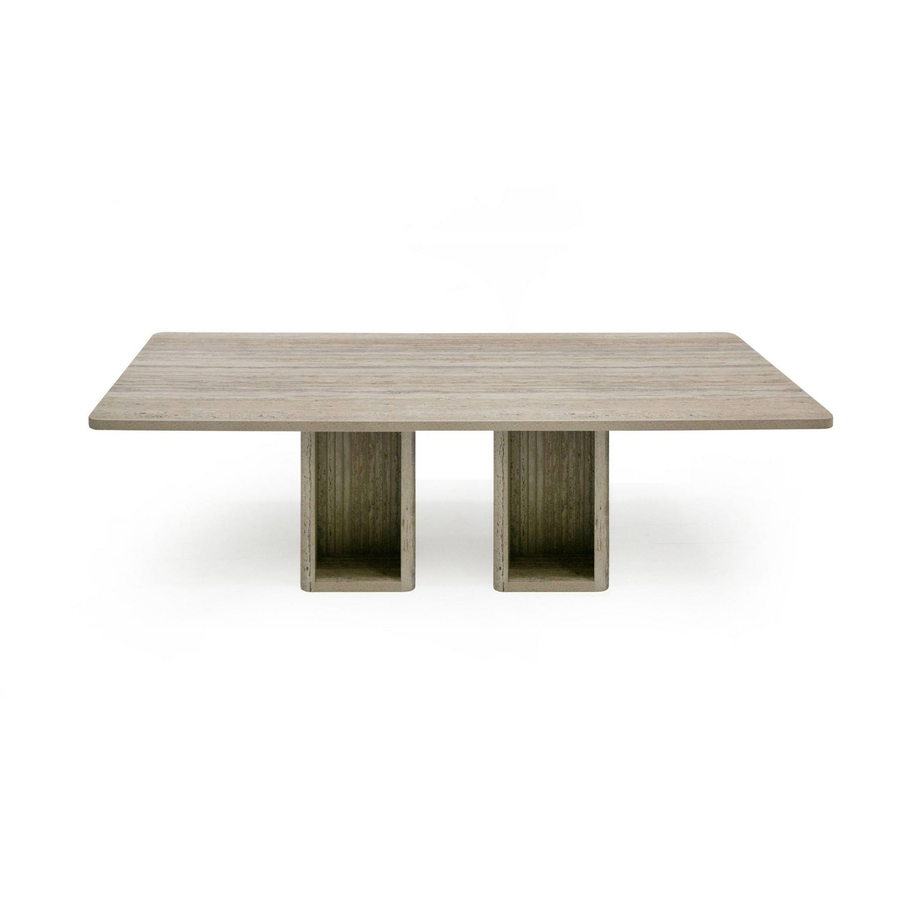 Benjara Noe Mali 96 Inch Dining Table, Rectangular, Double Pedestal ...