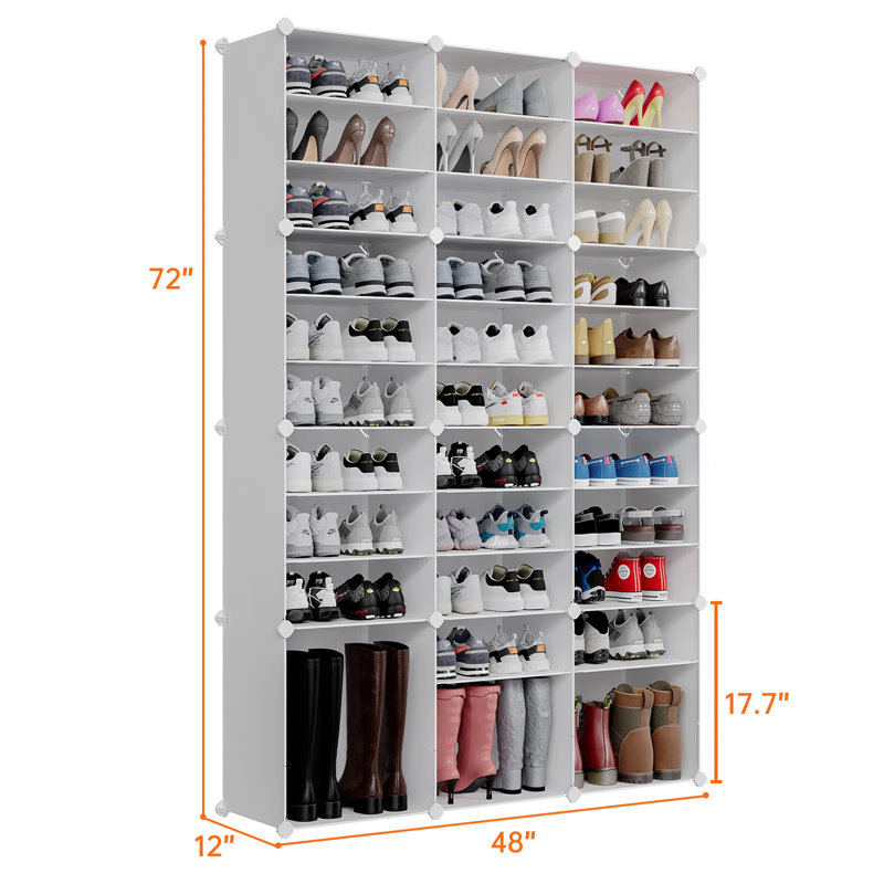 Rebrilliant Shoe Rack Organizer 72 Pairs Shoe Cabinet Storage,Tall ...