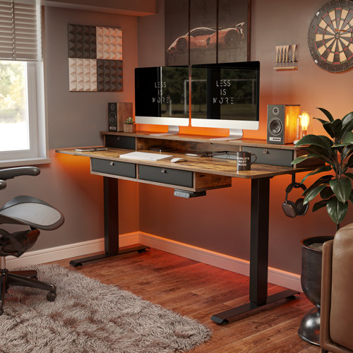 Inbox Zero Emanuiel Height Adjustable Standing Gaming Desk & Reviews ...