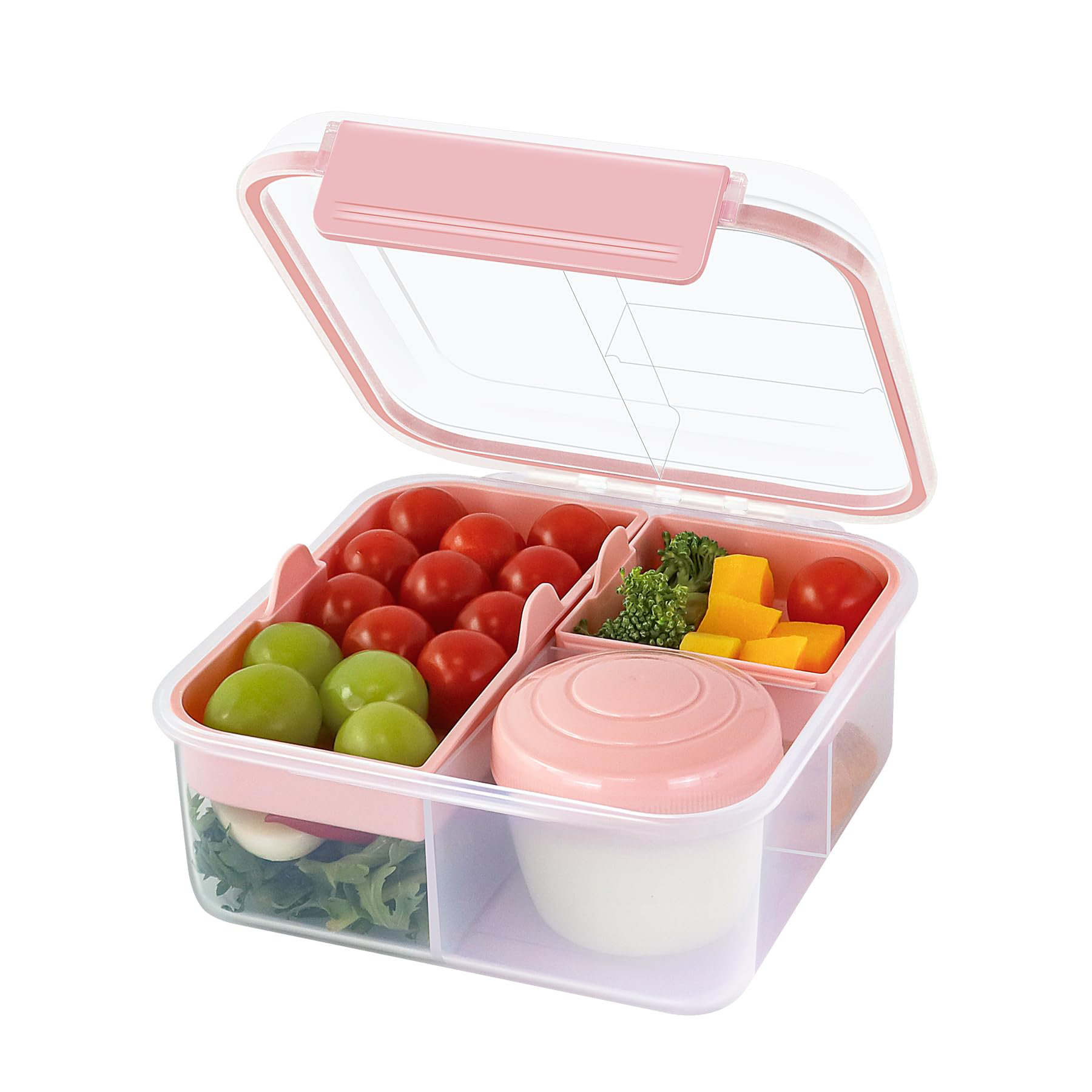 Hokku Designs Square Portable Bento Lunch Container Box with Handle ...