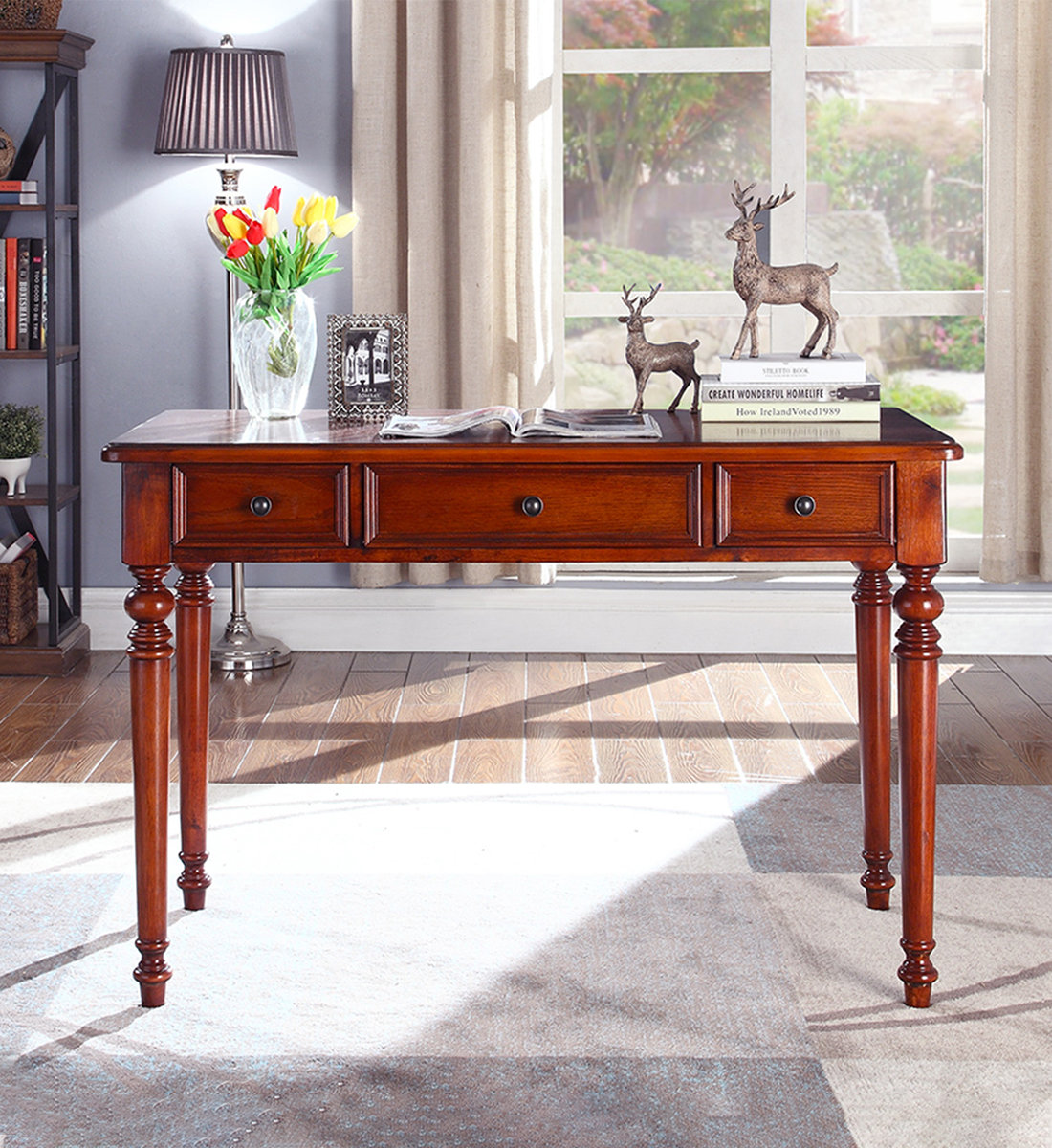 Canora Grey Traditional Solid Wood Writing Desk | Wayfair