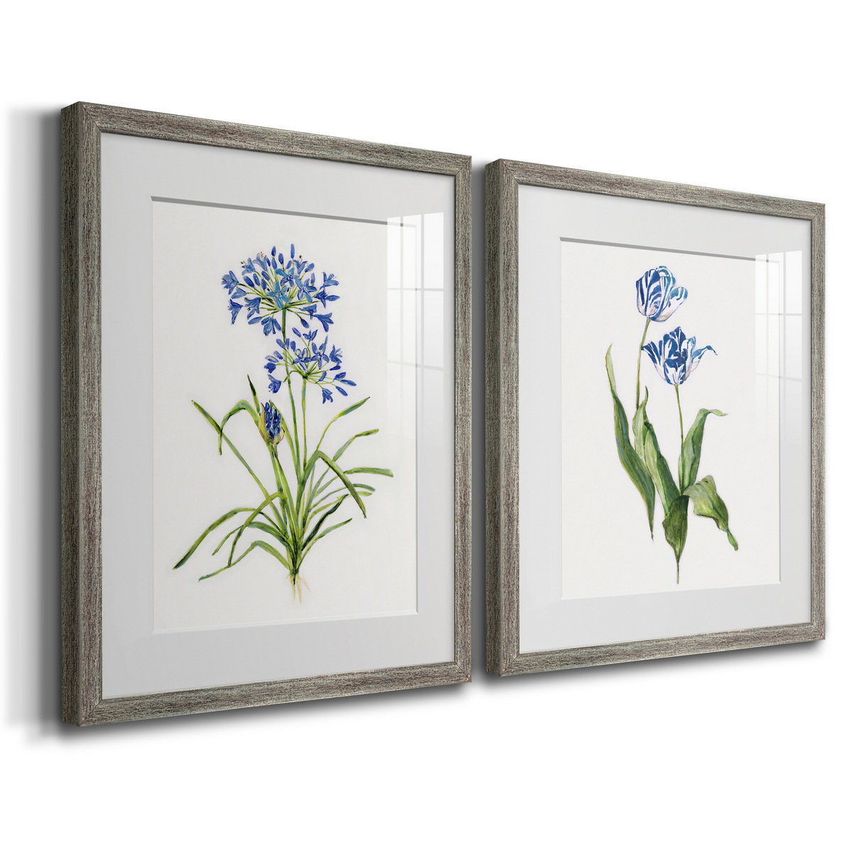 Red Barrel Studio® Blue Lively Botanical I- Premium Framed Print ...