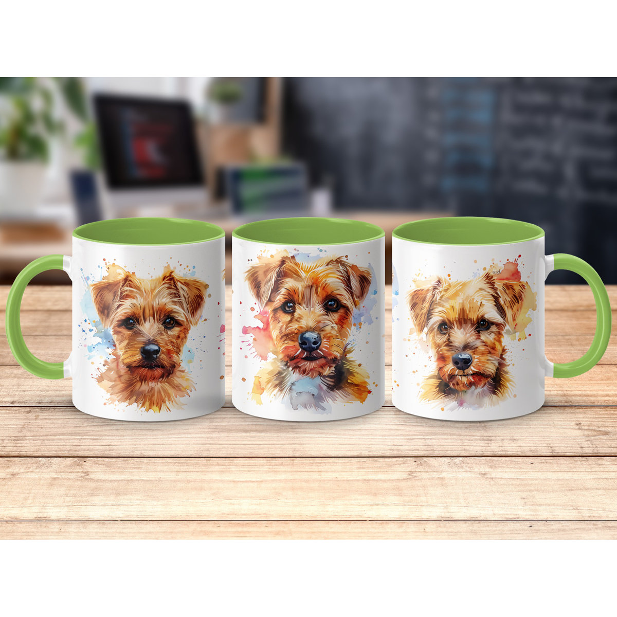 East Urban Home Set of 3 – Bernese Mountain Dog Triple Art Splash 11oz ...