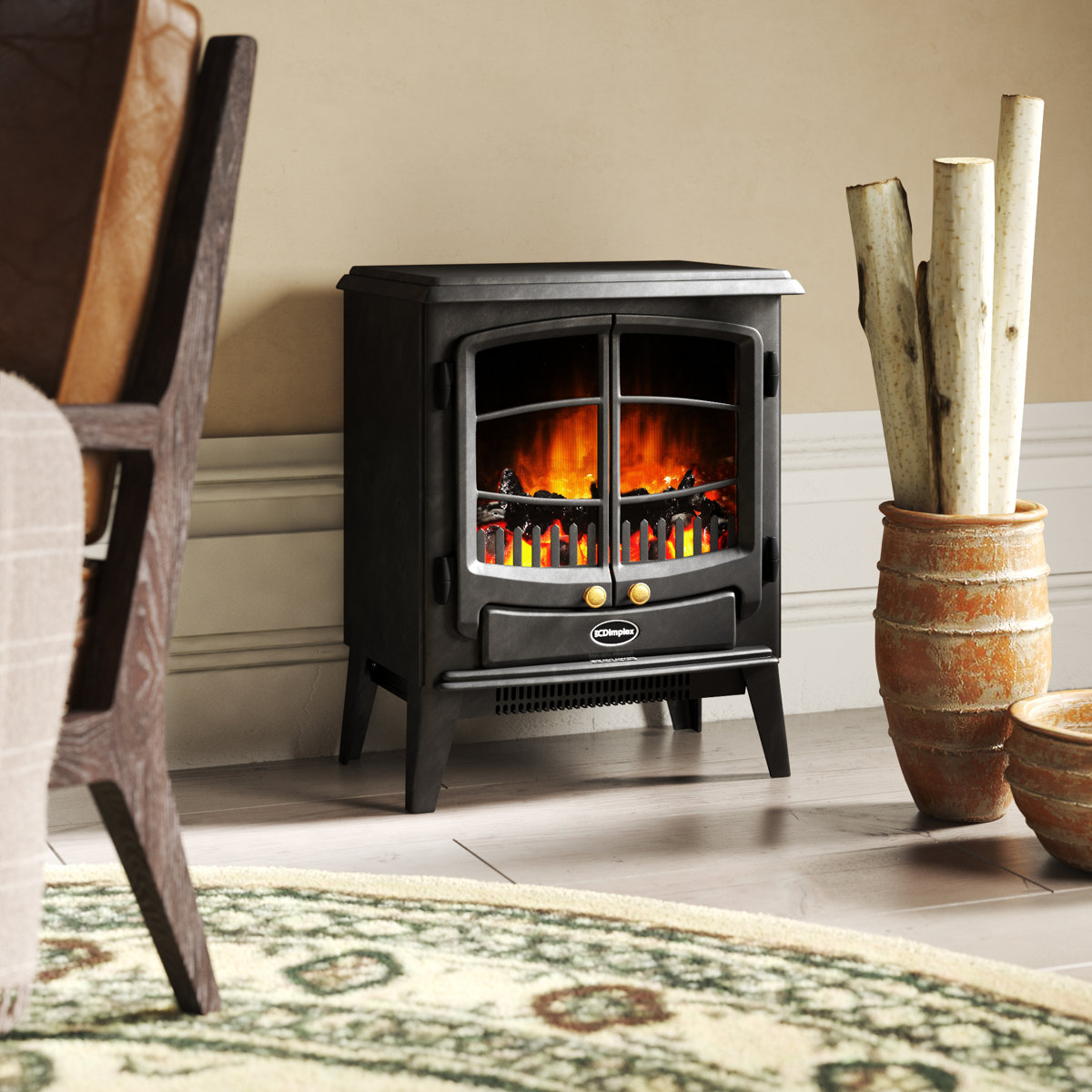 Dimplex Tango Optiflame Electric Fire Stove with 2kW heater, 44 cm W ...