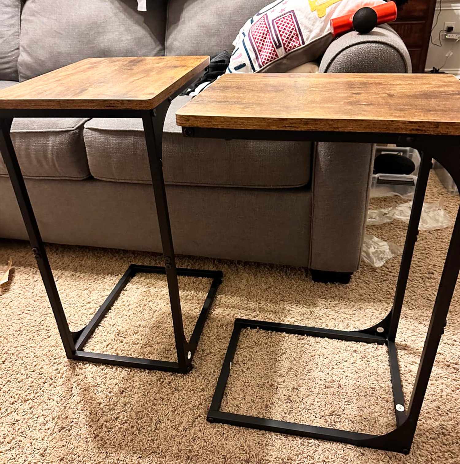 Latitude Run® C Shape Sofa Tray End Table Set of 2 | Wayfair