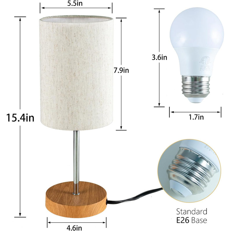 Ebern Designs Ballico Wood Table Lamp | Wayfair