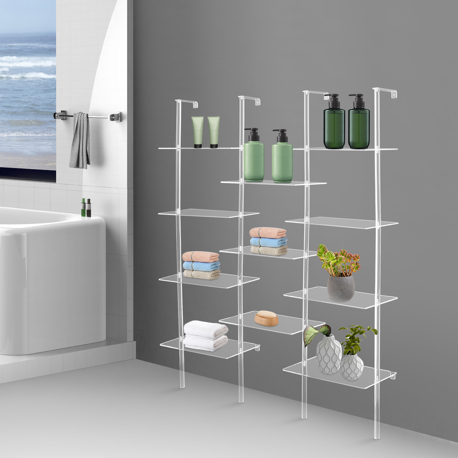 Mercer41 Acrylic Bookcase Clear Bookshelf | Wayfair