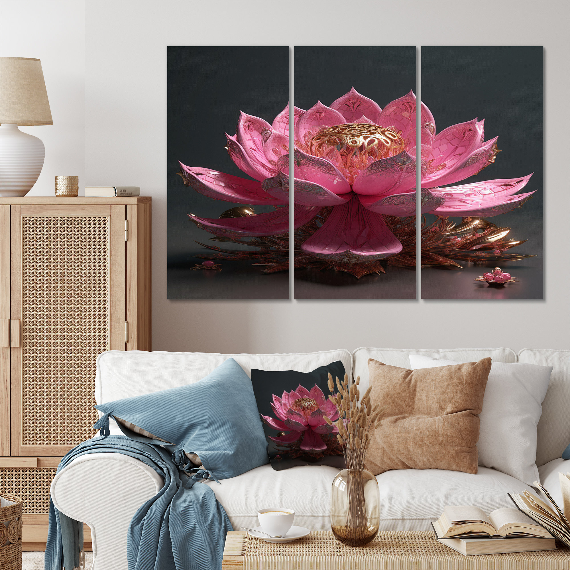 Design Art Light Coming Through Pink Lotus IV - Lotus Wall Art Prints ...