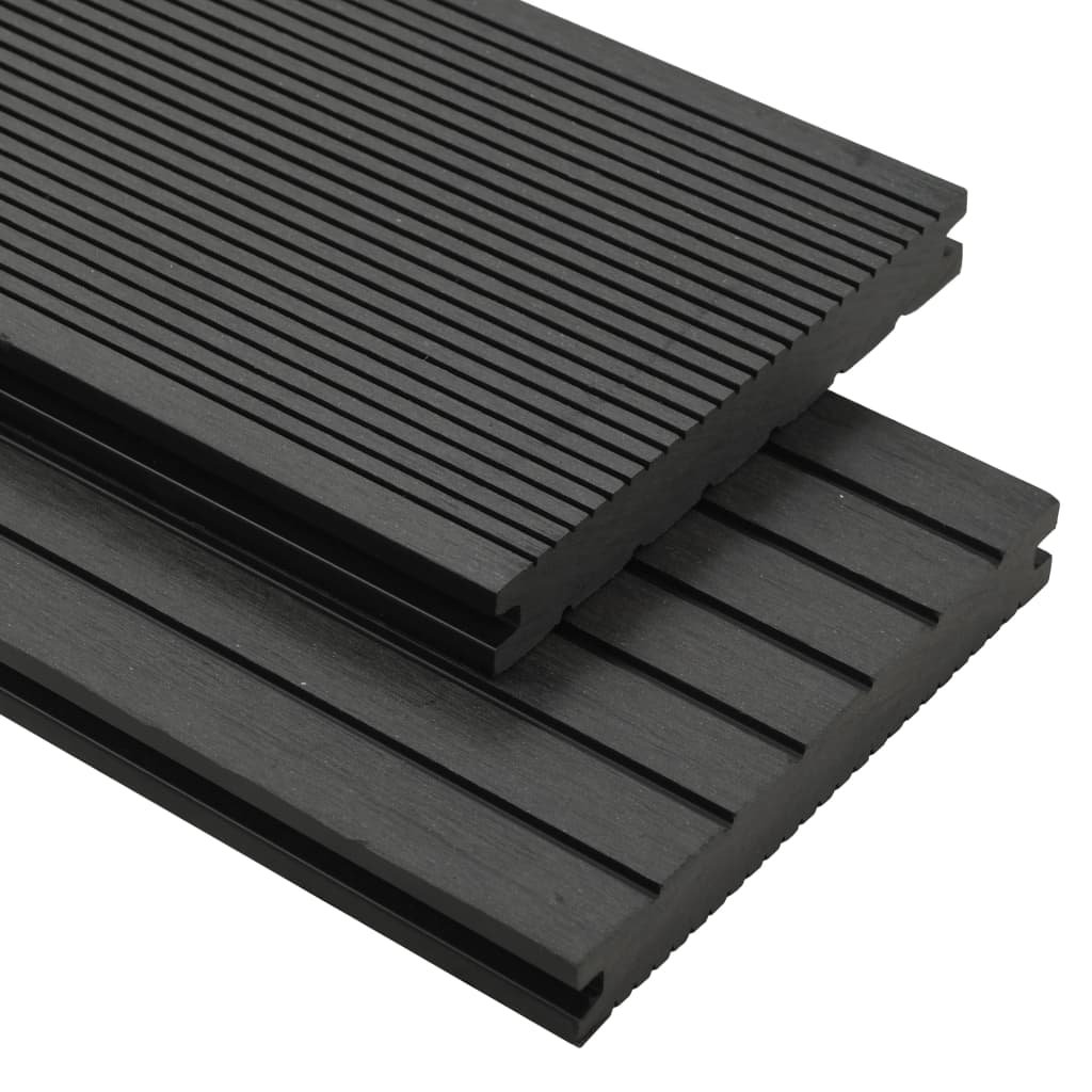 Vidaxl WPC Solid Decking Boards With Accessories 32.8 '² 7.2 ' Black ...