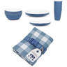 17 Stories Blue Pool 16 Piece Picnic Tableware with Waterproof Picnic ...