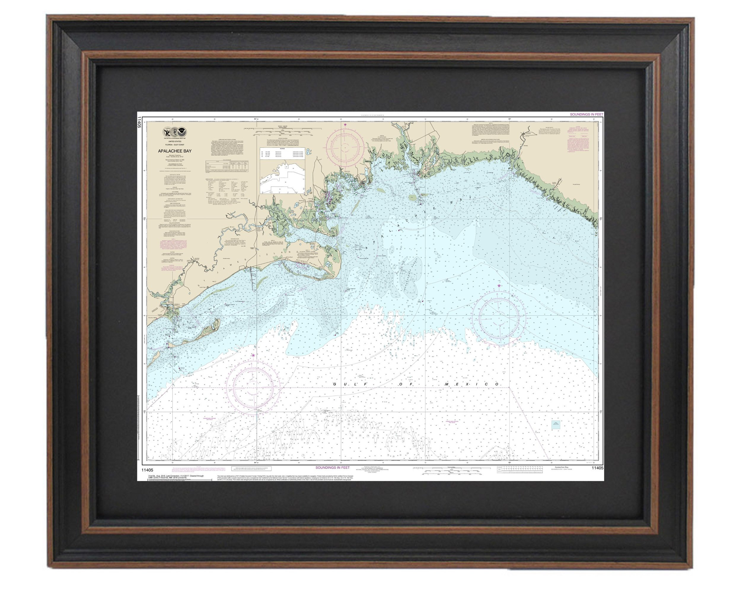 Longshore Tides Apalachee Bay | Nautical Chart | Framed Print | Wayfair